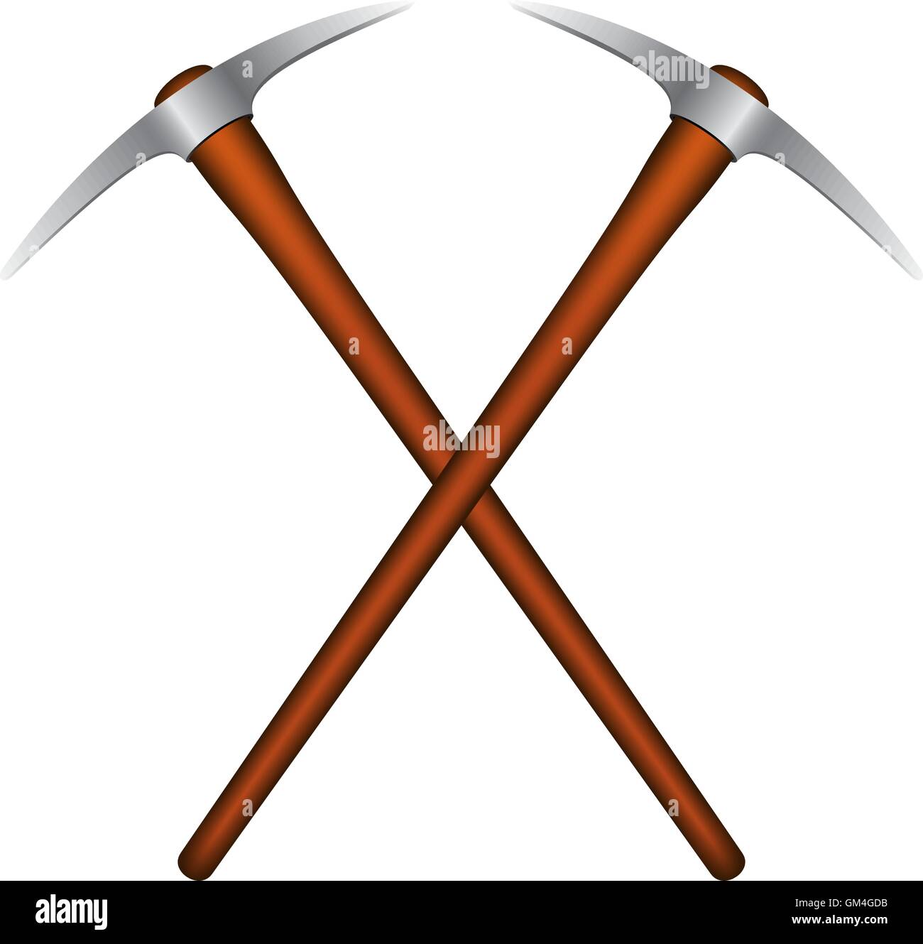 Two crossed mattocks with wooden handle Stock Vector Image & Art - Alamy