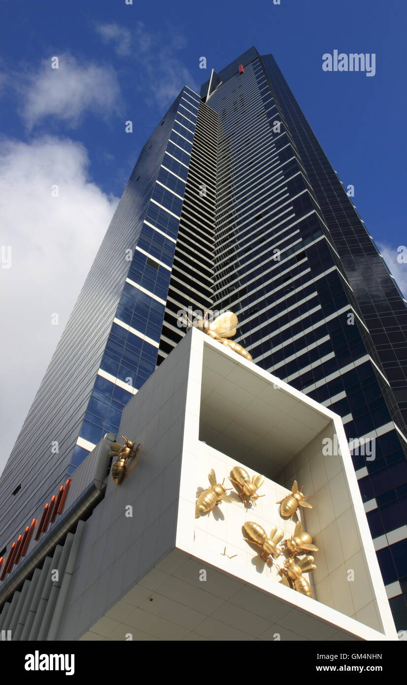 Eureka Tower close up view in Melbourne Australia.One of the tallest ...
