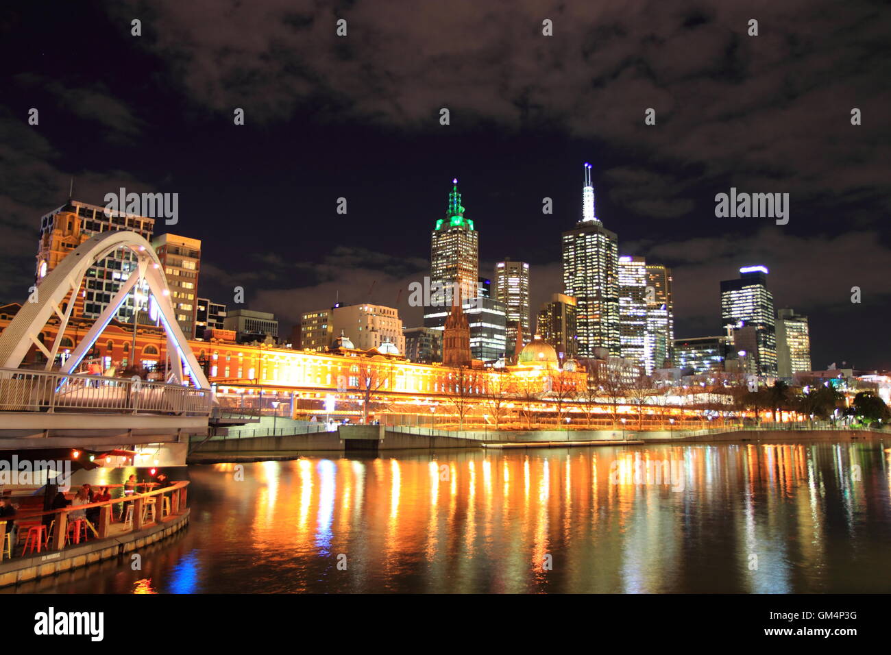 Beautiful Melbourne night view and Yarra river Stock Photo - Alamy