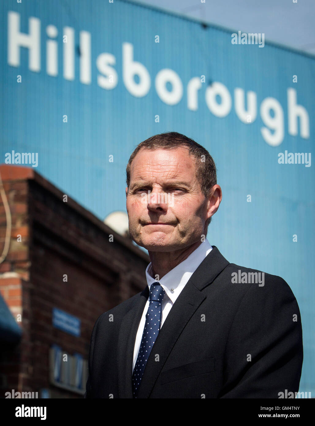 Detective Chief Superintendent Neil Malkin outside Hillsborough Stadium ...