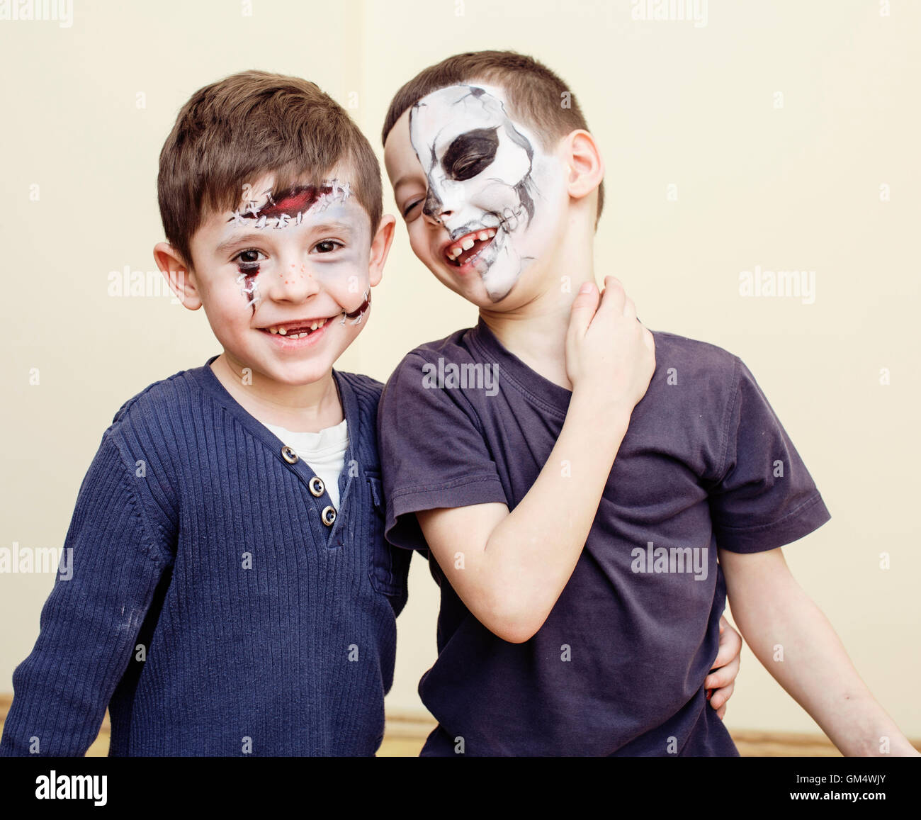 zombie apocalypse kids concept. Birthday party celebration facepaint on ...