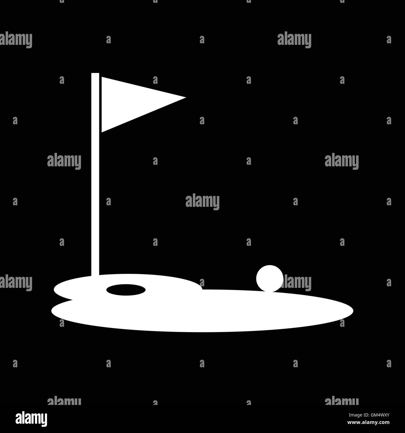 Golf course flat icon Black and White Stock Photos & Images - Alamy