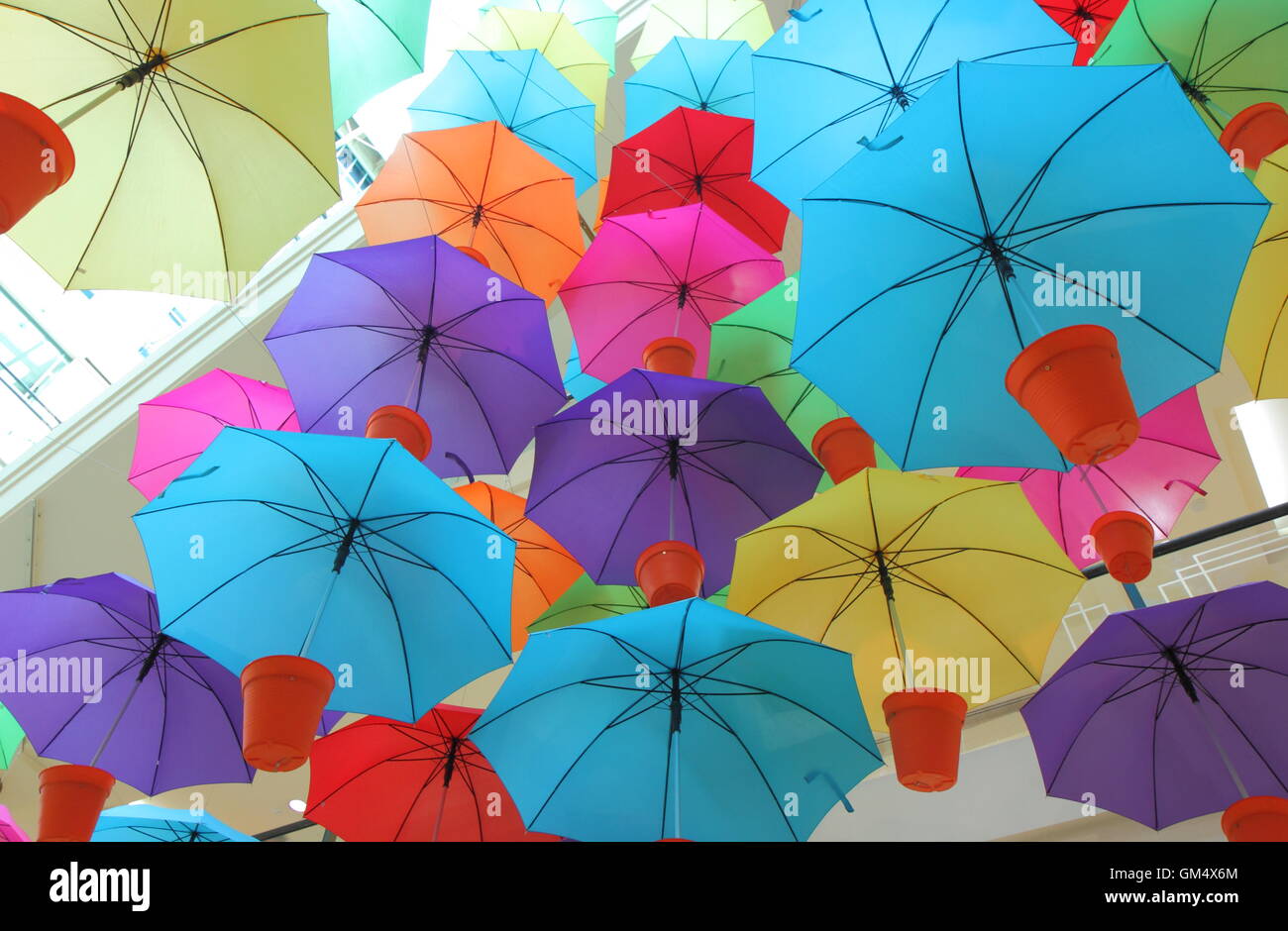 Modern art with colourful umbrellas hi-res stock photography and images ...