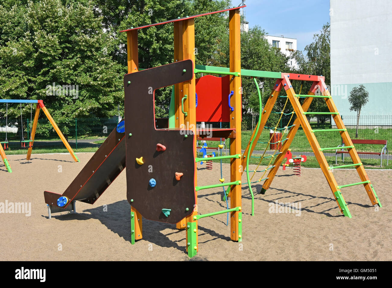 Jungle gym at the playground in the city Stock Photo - Alamy