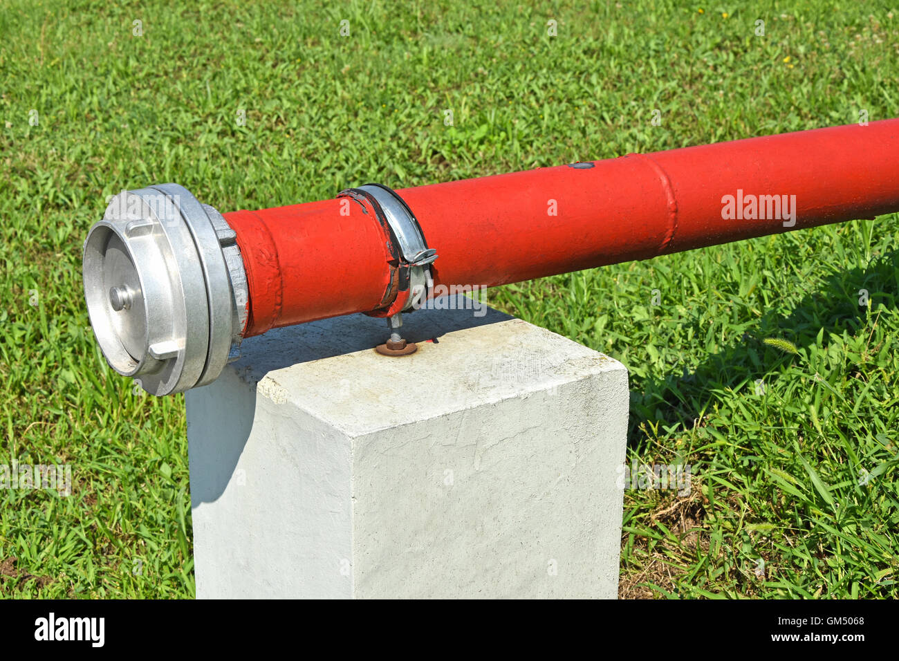 Pipeline and connector of the fire hose Stock Photo - Alamy