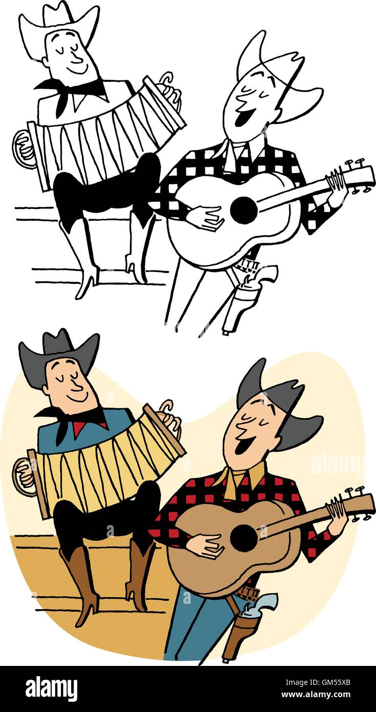 Singing cowboy with guitar Stock Vector Images - Alamy