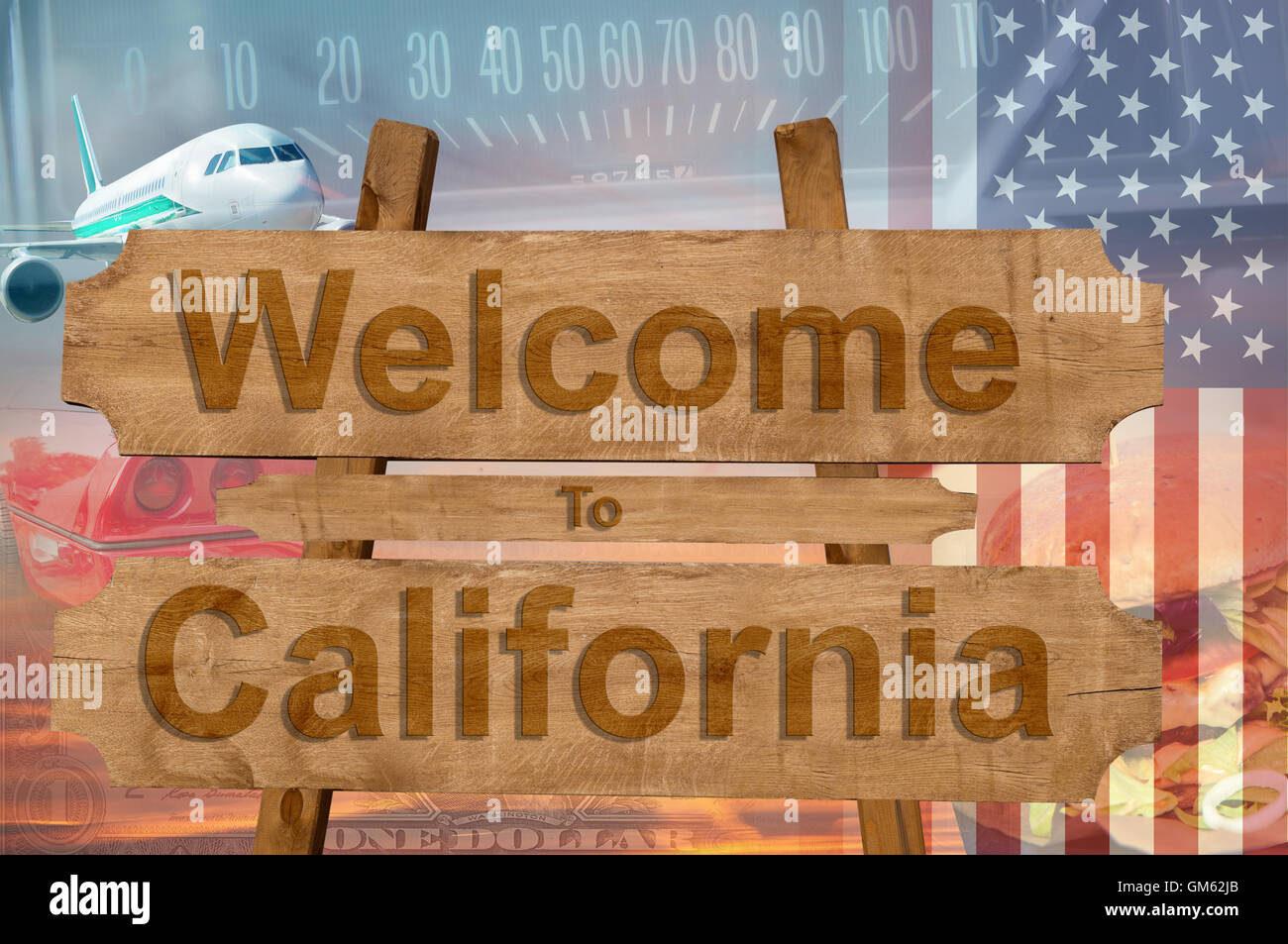 Welcome california road sign flag hi-res stock photography and images ...