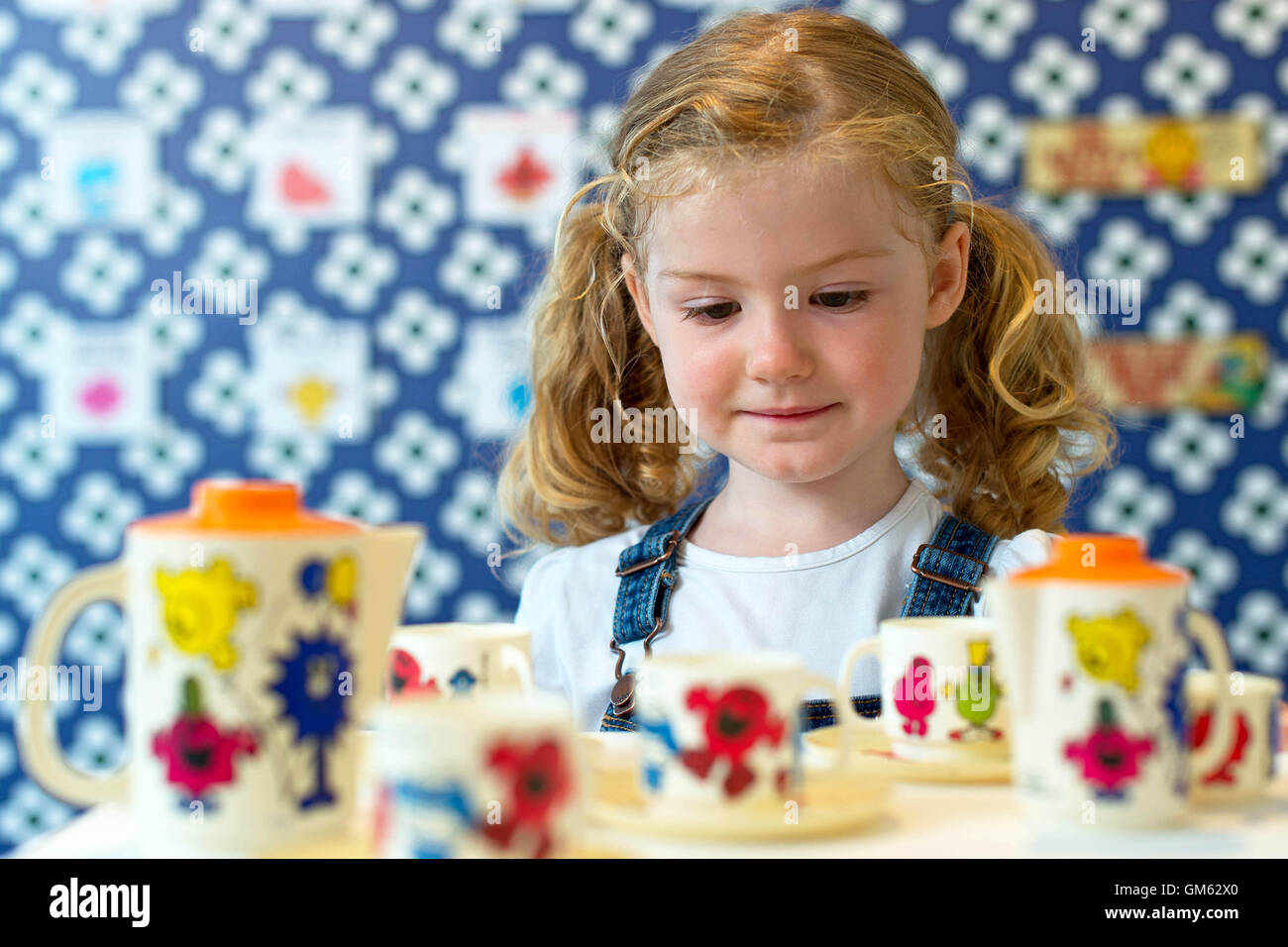 EDITORIAL USE ONLY Imogen, 4, from Guildford, looks at a selection of ...