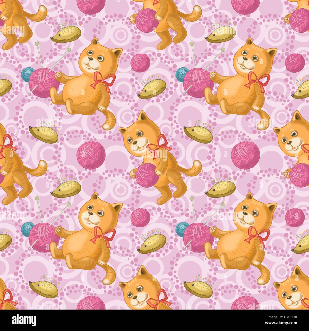 Black cat ball yarn Stock Vector Images - Alamy