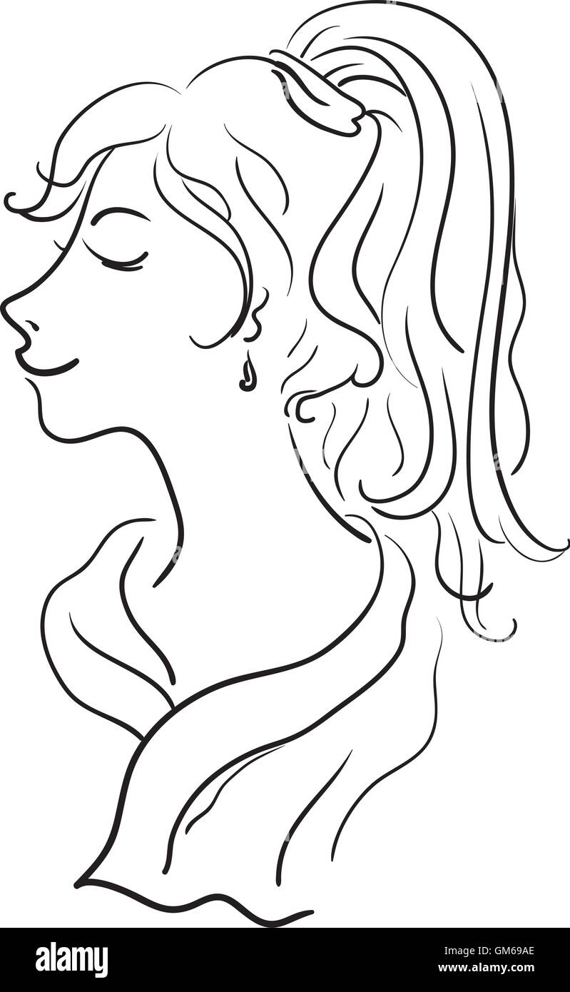 Female contours, vector sketch Stock Vector Image & Art - Alamy