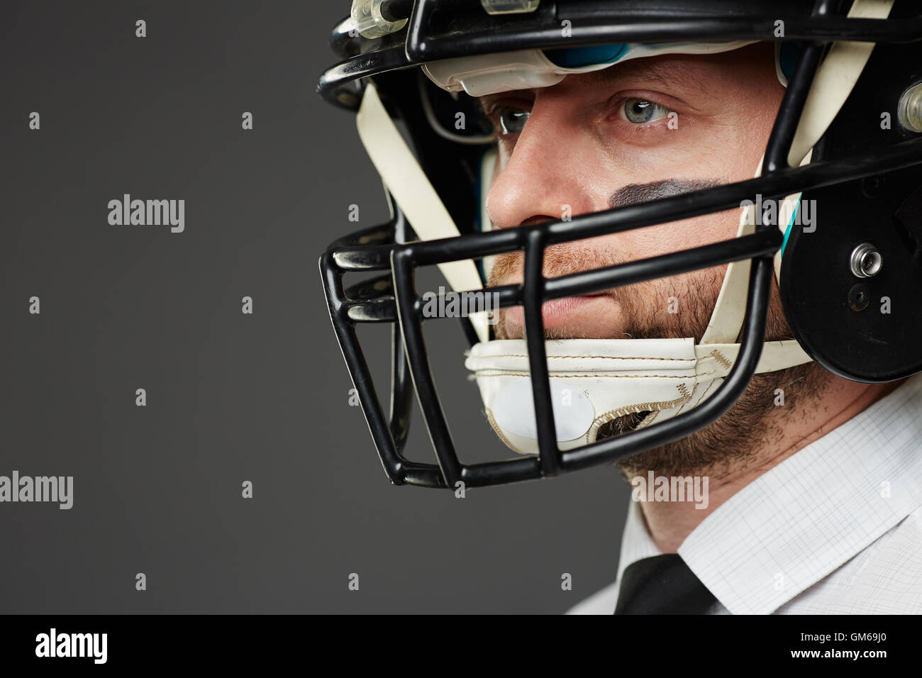 Portrait adult man in helmet hi-res stock photography and images - Alamy