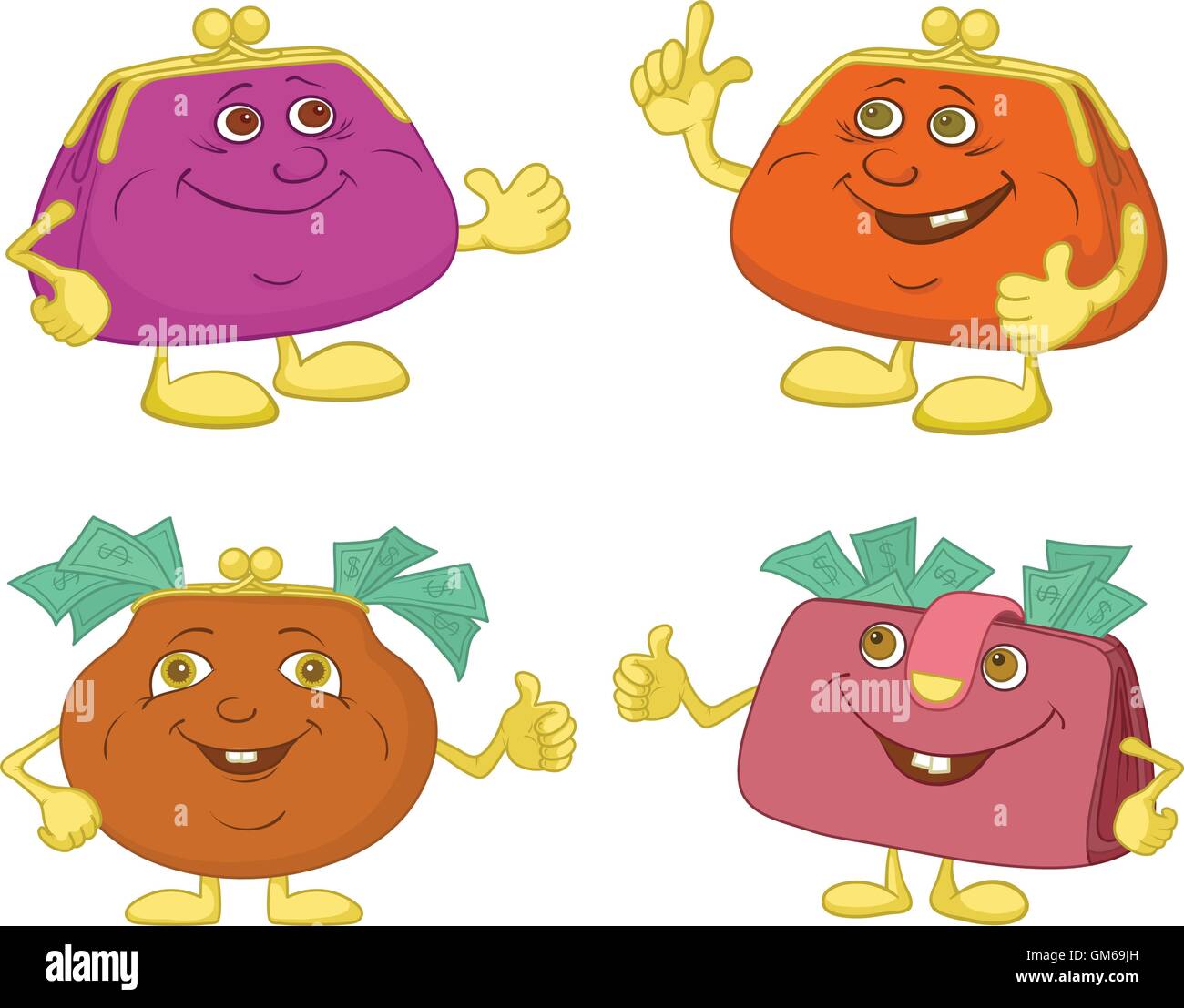 Set cartoon smiling purses Stock Vector Image & Art - Alamy