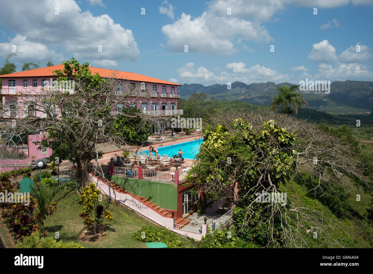 The Hotel Los Jazmines showing the pool overlooking the Valley de ...