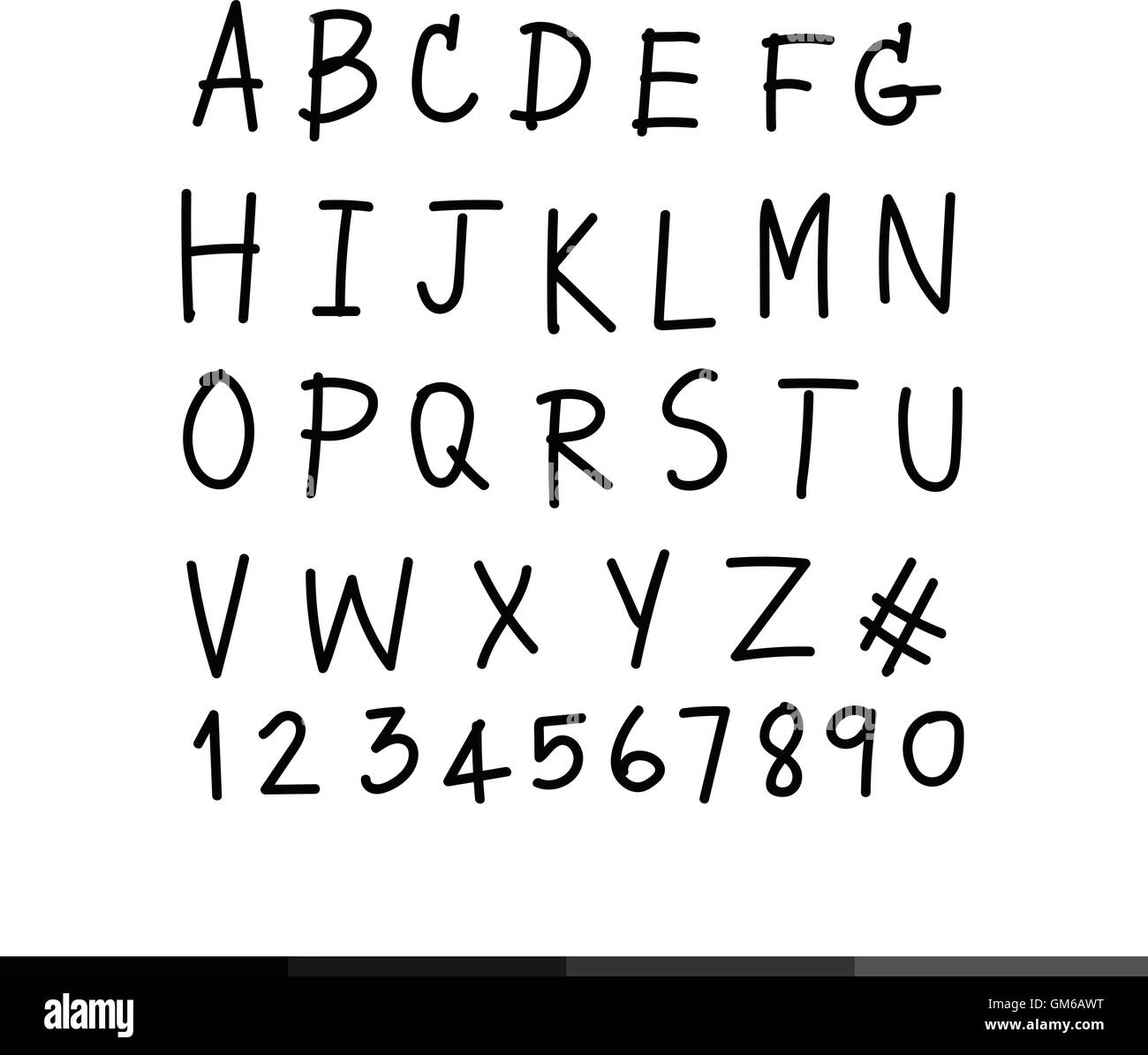 Hand drawing letter , font icon illustration design Stock Vector Image ...