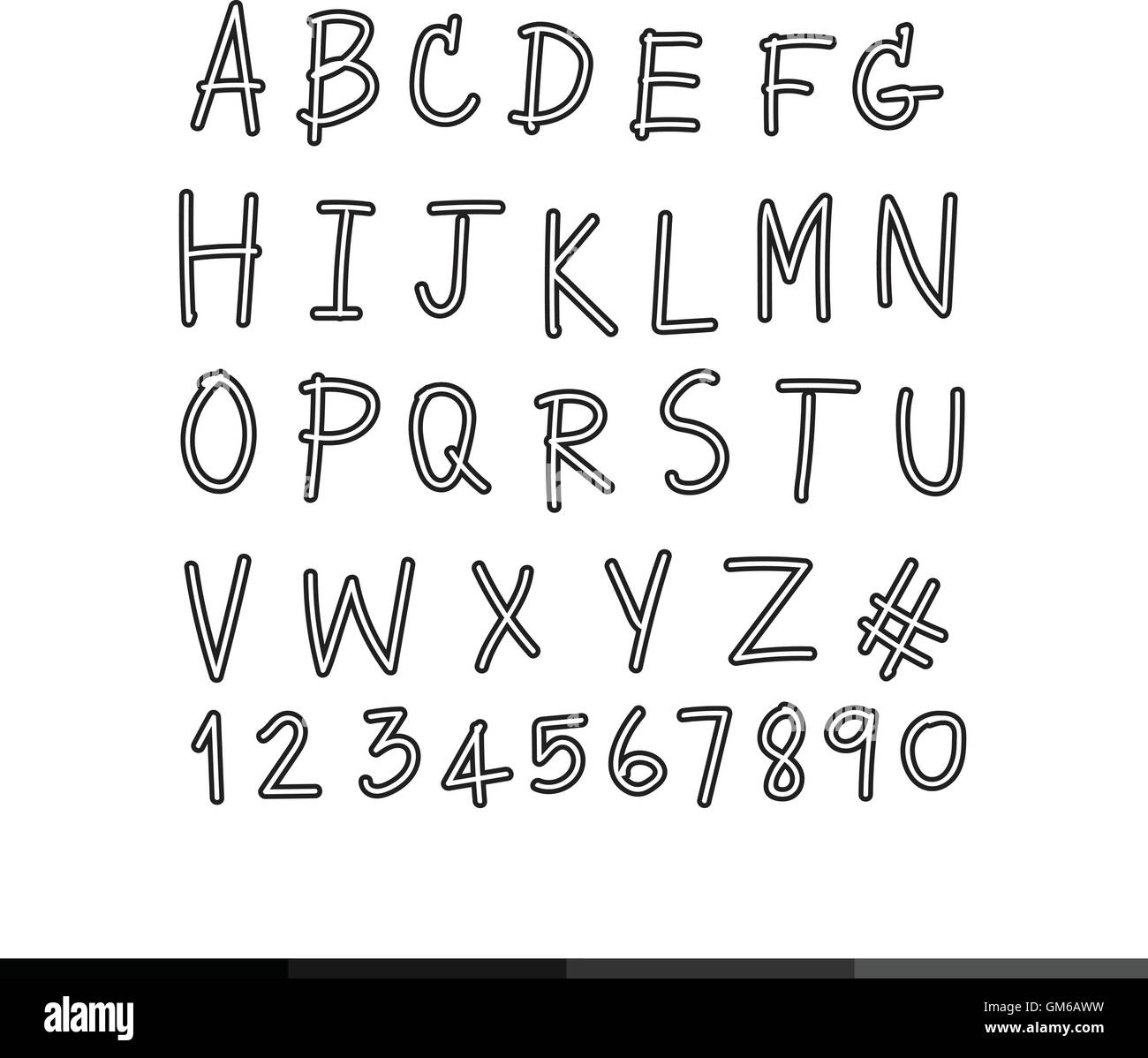 Hand drawing letter , font icon illustration design Stock Vector Image ...