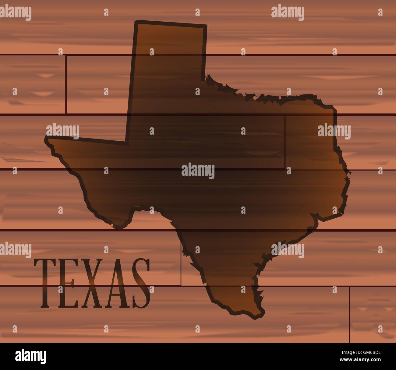 Texas Branded On Wood Stock Vector Image & Art - Alamy