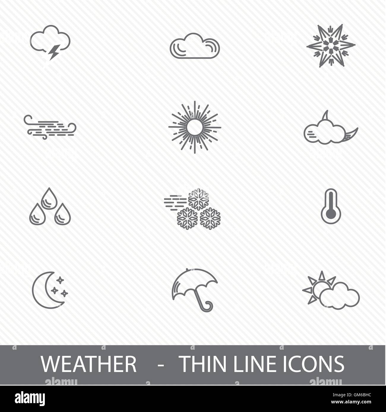 Set weather line icons blue Stock Vector Images - Alamy