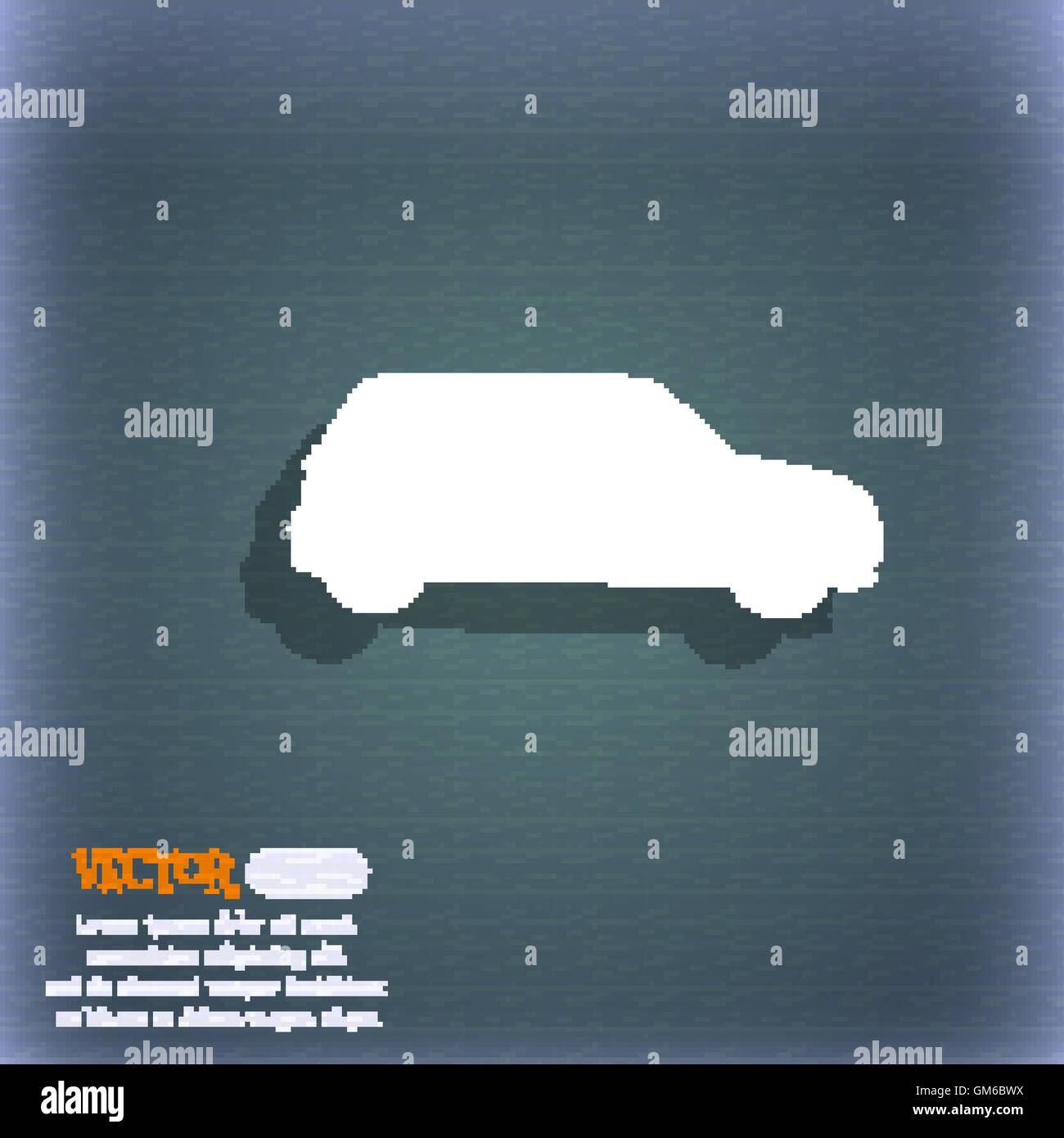 Jeep icon symbol on the blue-green abstract background with shadow and ...