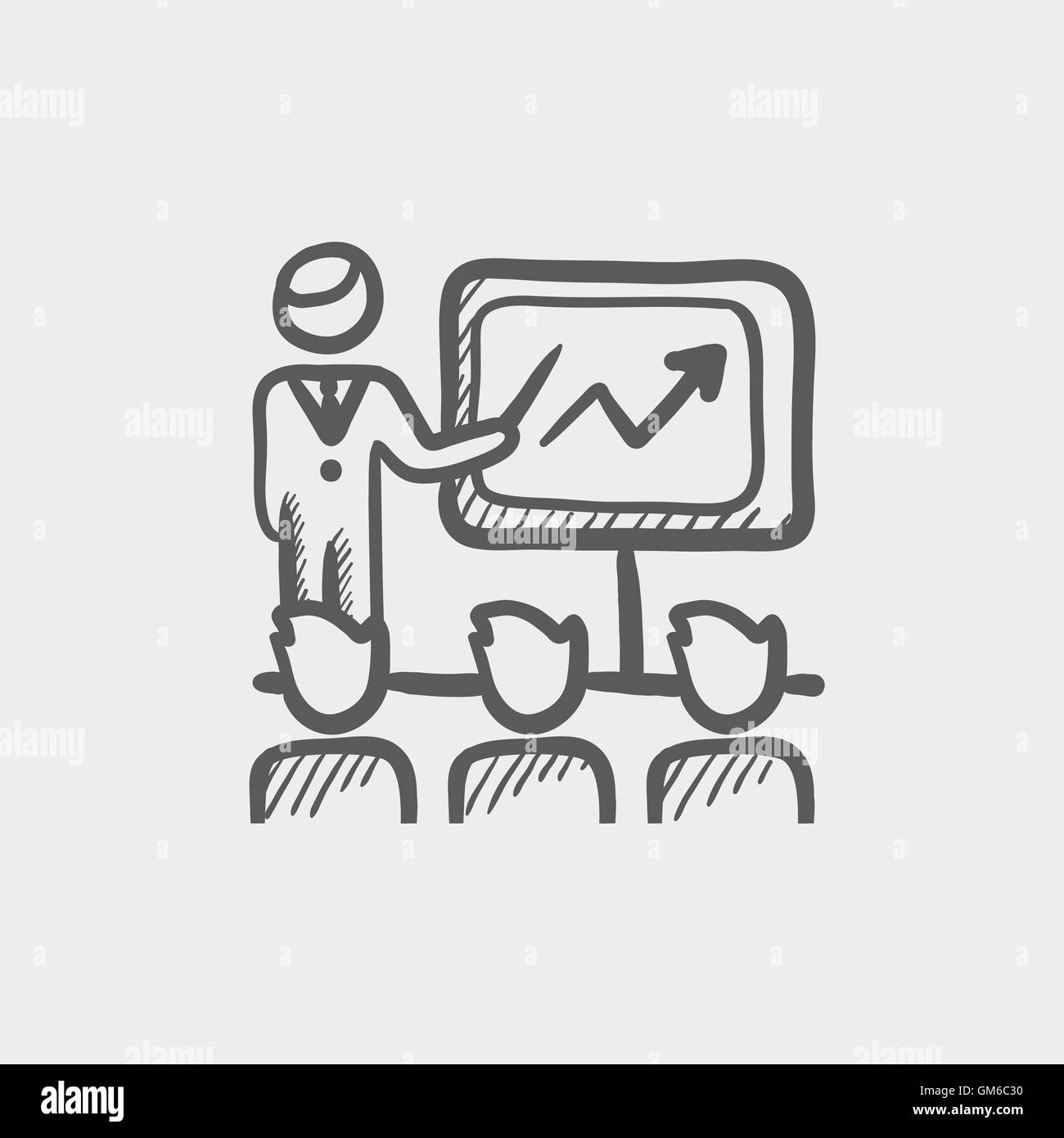 Businessman giving a presentation sketch icon Stock Vector Image & Art ...