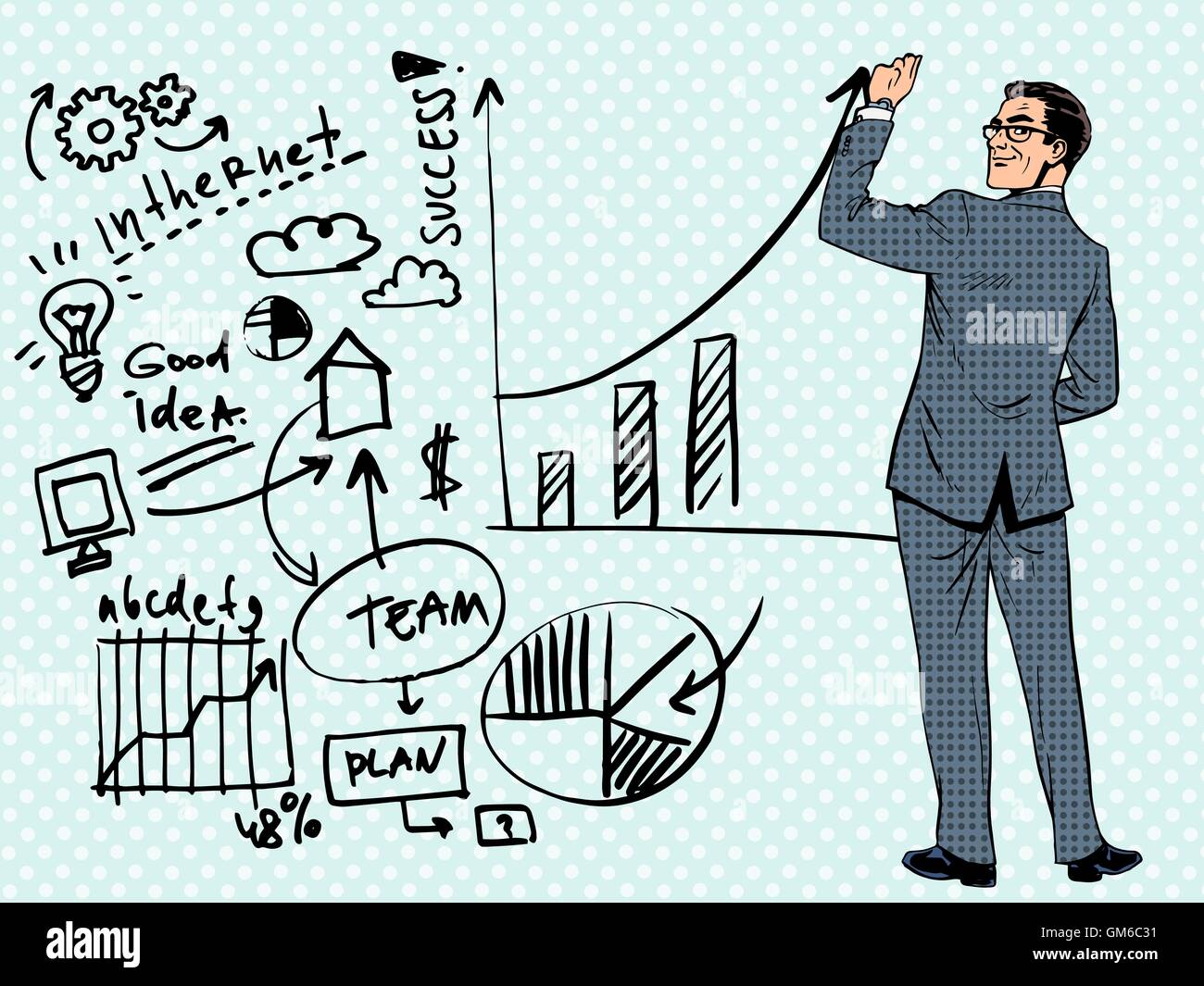 Cartoon style drawing business man hi-res stock photography and images ...