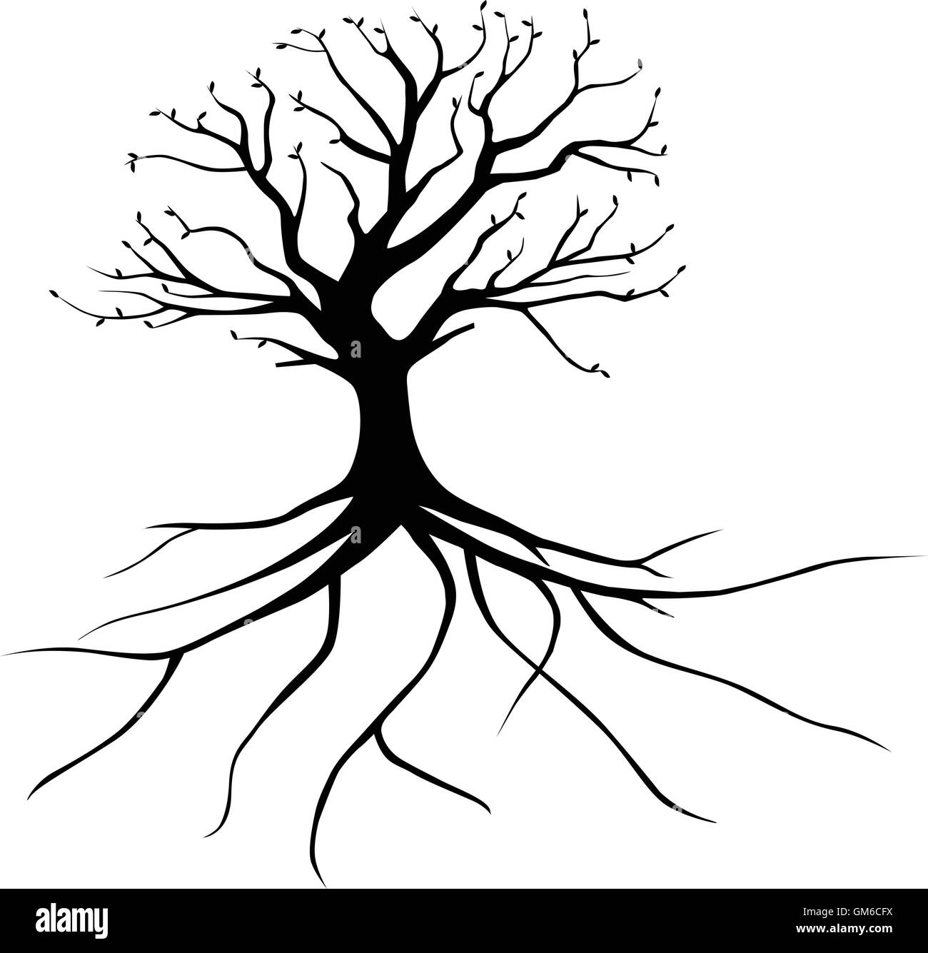 whole black tree with roots Stock Vector Image & Art - Alamy