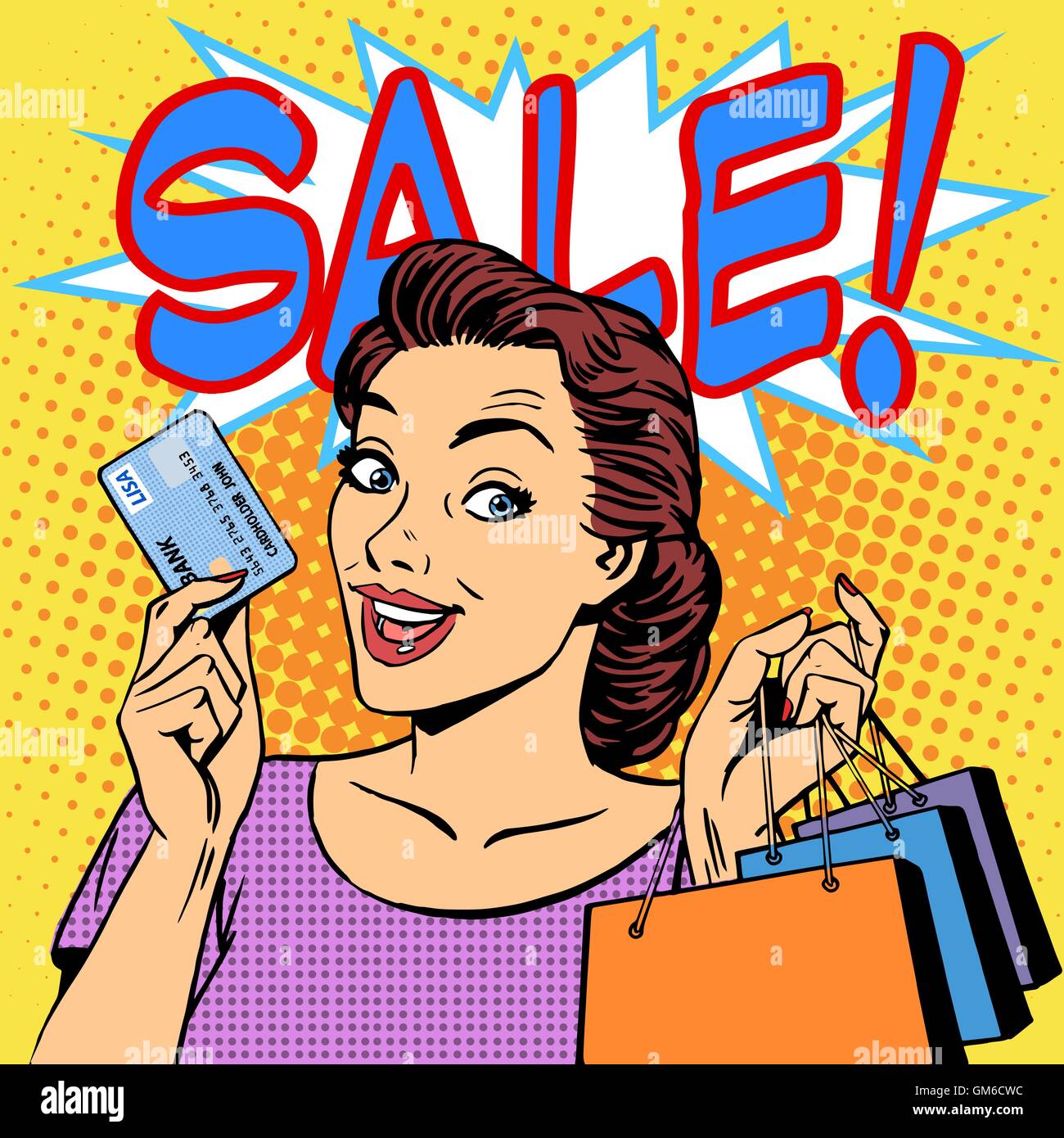 Girl with credit card Stock Vector Images - Alamy