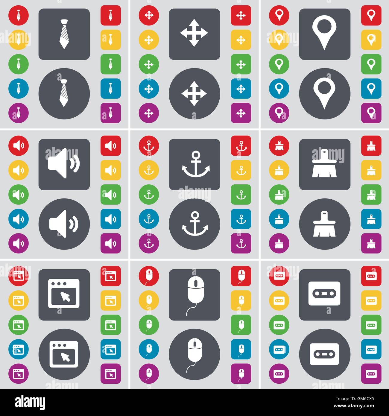 Tie, Moving, Checkpoint, Sound, Anchor, Brush, Window, Mouse, Cassette ...