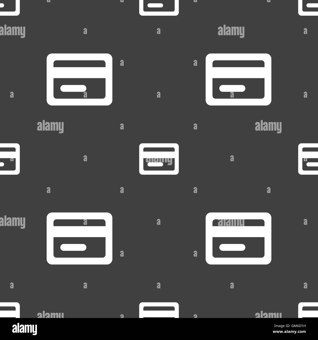 credit card icon sign. Seamless pattern on a gray background. Vector ...