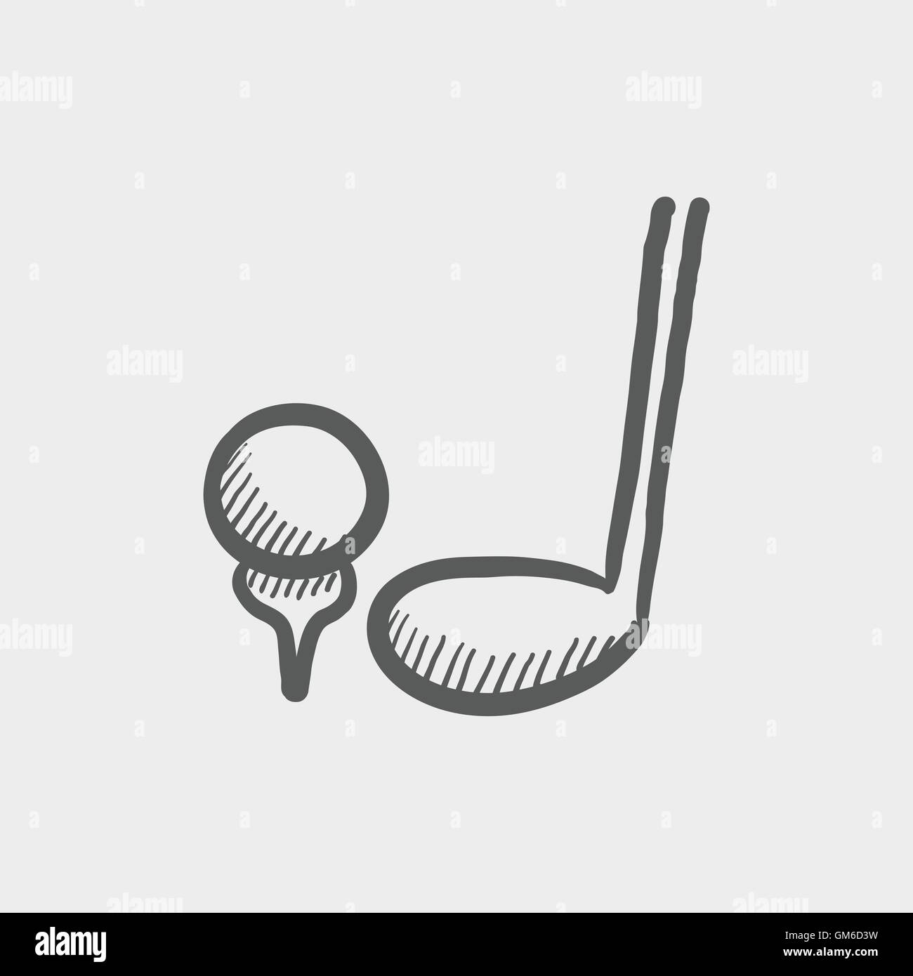 Golf ball and putter sketch icon Stock Vector Image & Art - Alamy