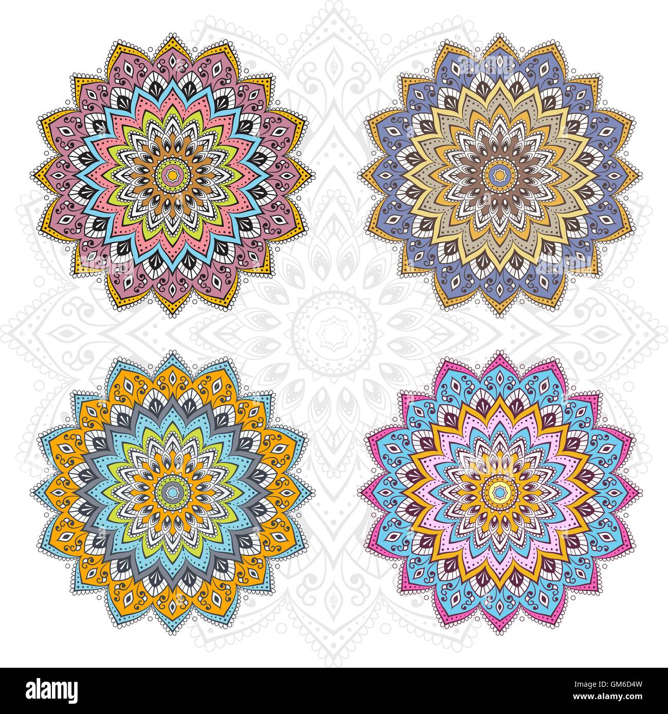Mandala different color set Stock Vector Image & Art - Alamy