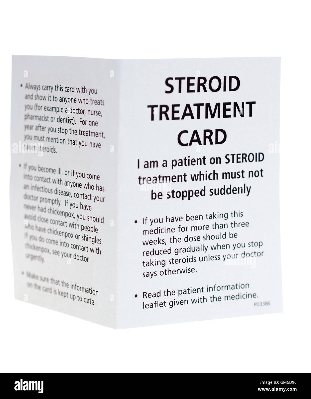 Steroid Treatment Card Stock Photo - Alamy