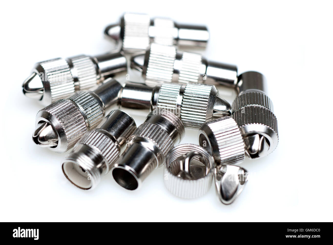 Pile of Aerial coax connectors Stock Photo - Alamy