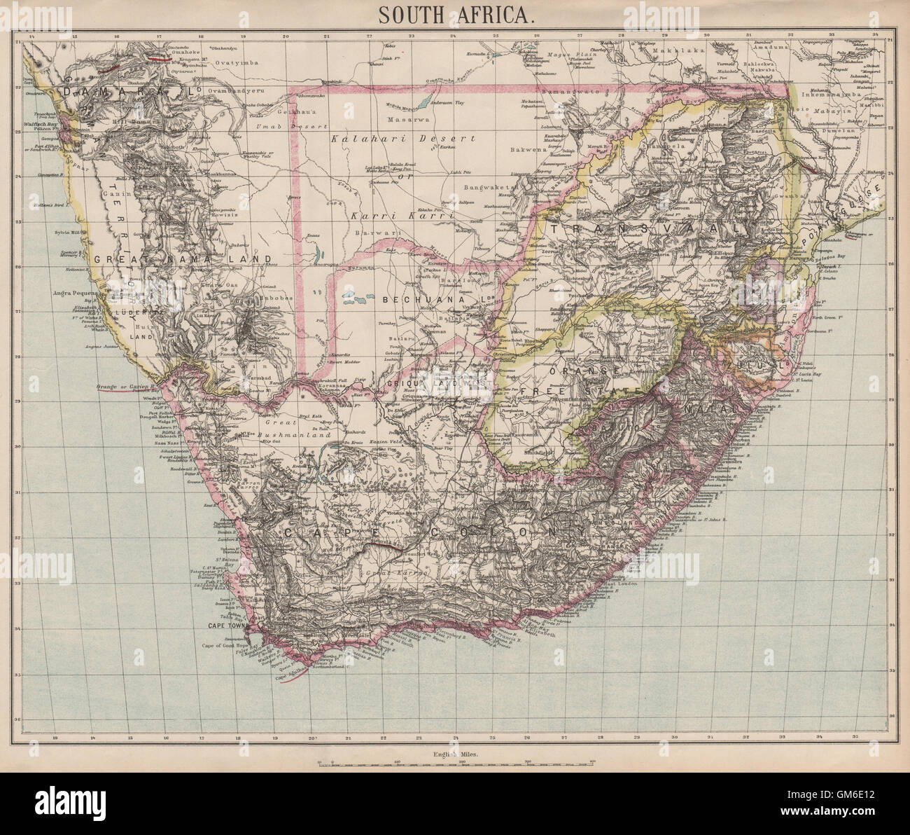 SOUTH AFRICA. Cape Colony Orange Free State Transvaal Nama Land. LETTS ...