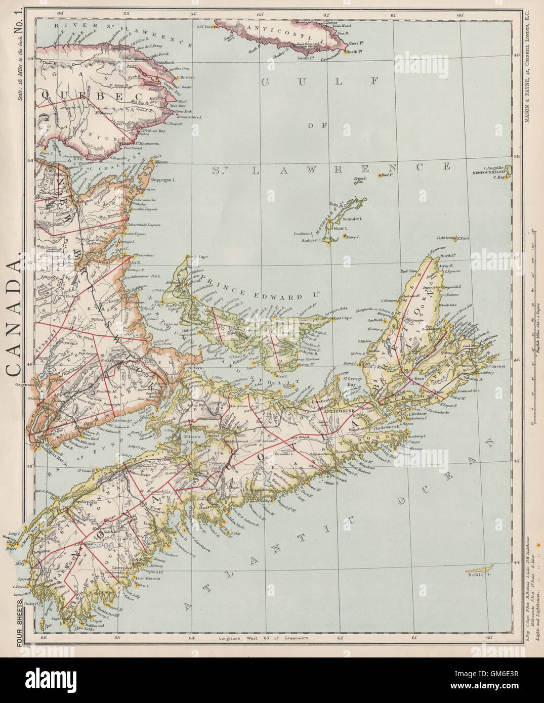 Nova scotia map 19th century hi-res stock photography and images - Alamy