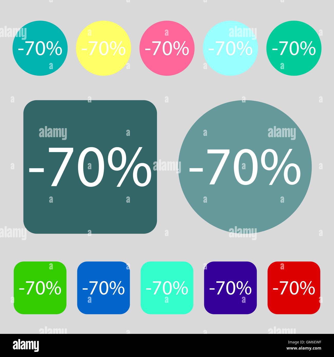 70 percent discount sign icon. Sale symbol. Special offer label. 12 ...