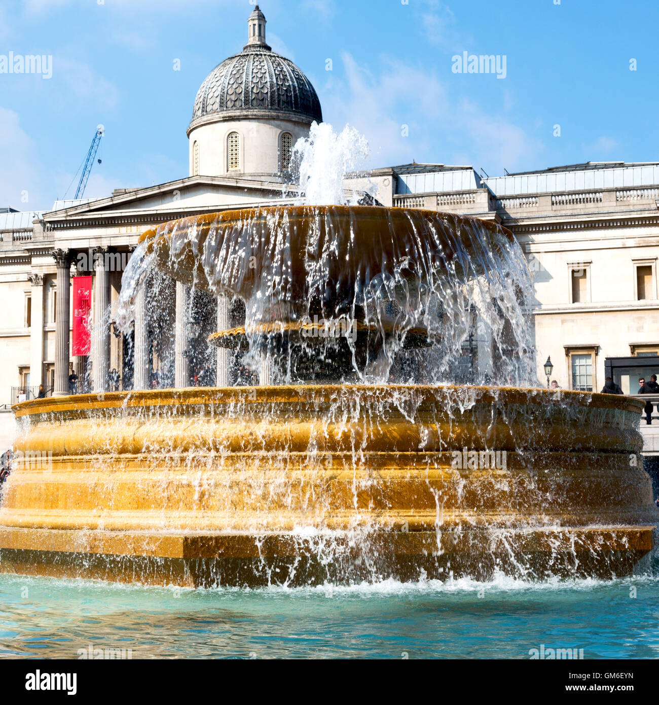 in london england trafalgar square and the old water fountain Stock ...