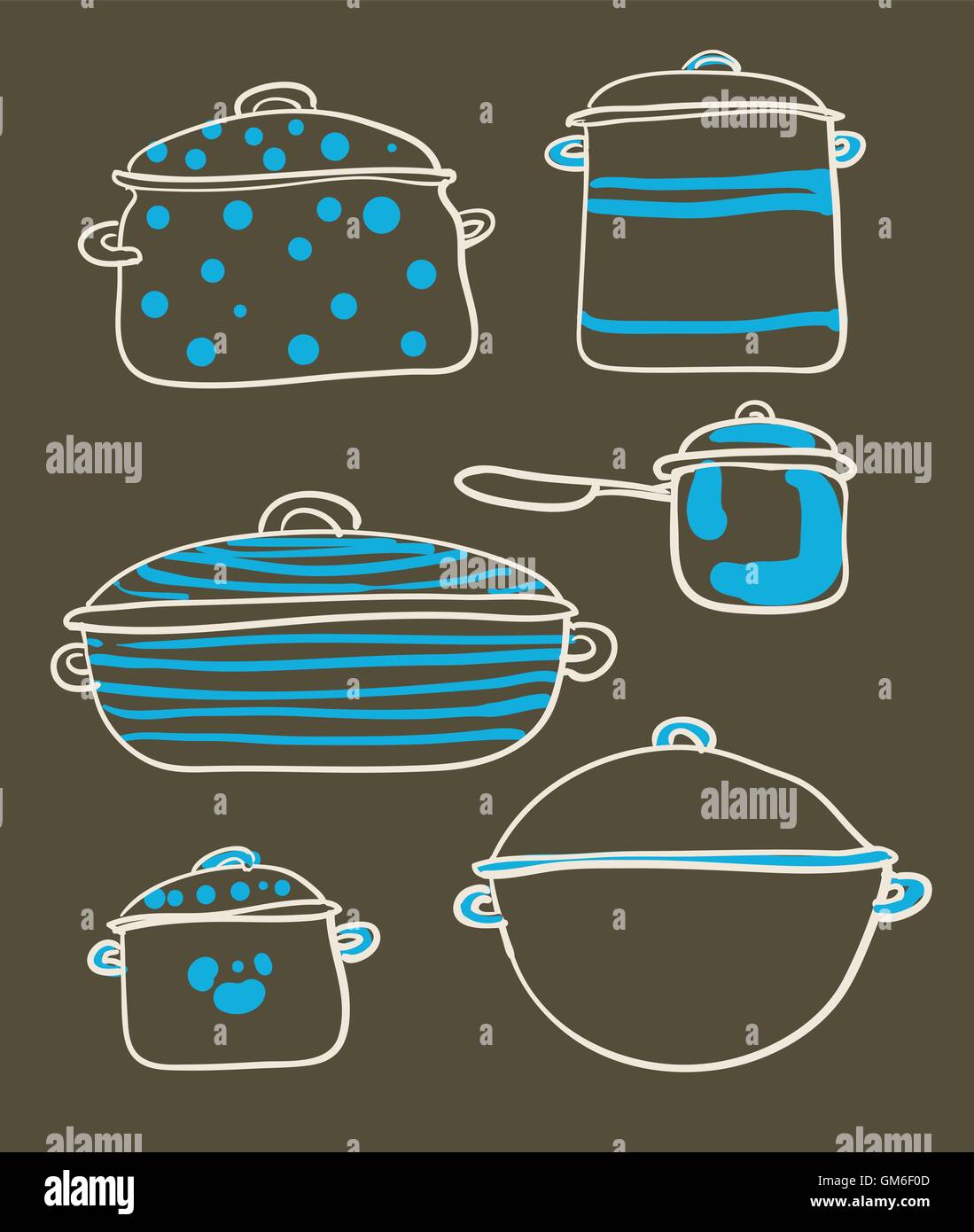 Set empty fry pan Stock Vector Images - Alamy