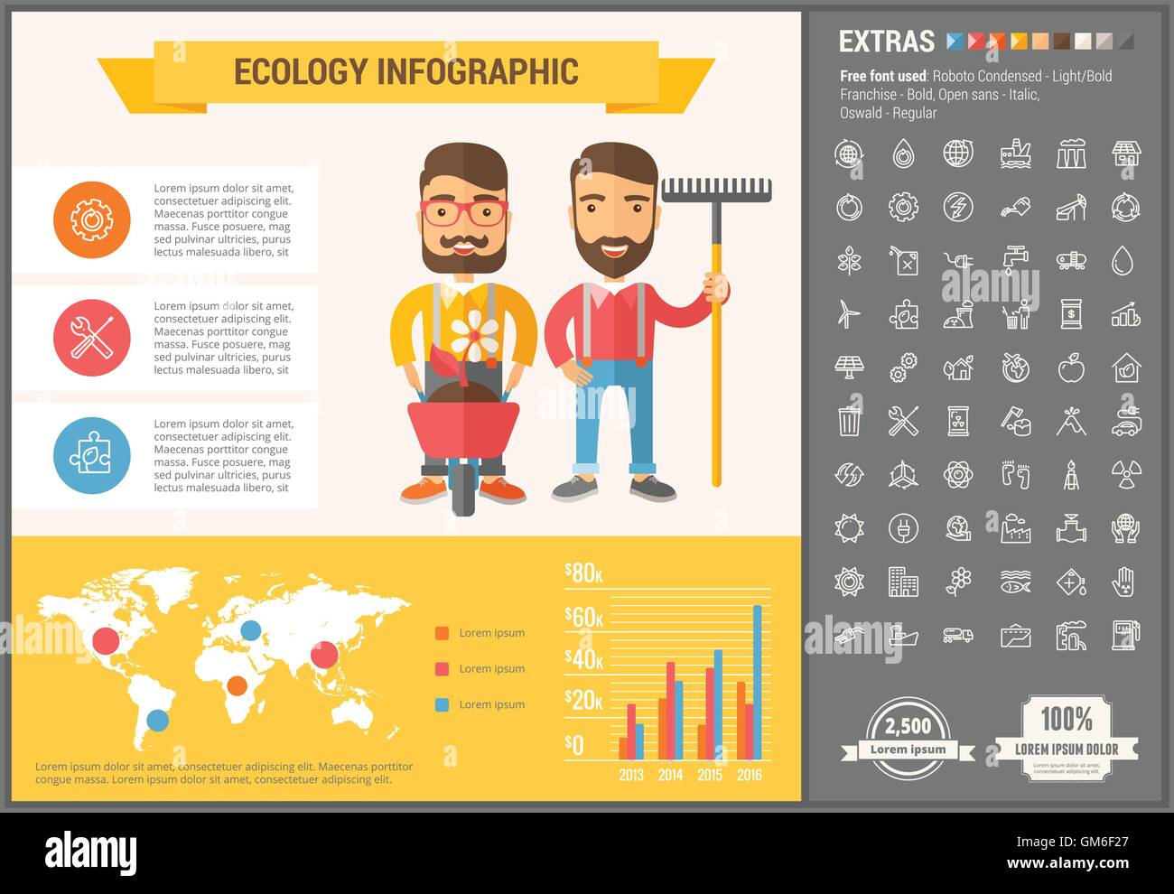 Ecology flat design Infographic Template Stock Vector Image & Art - Alamy
