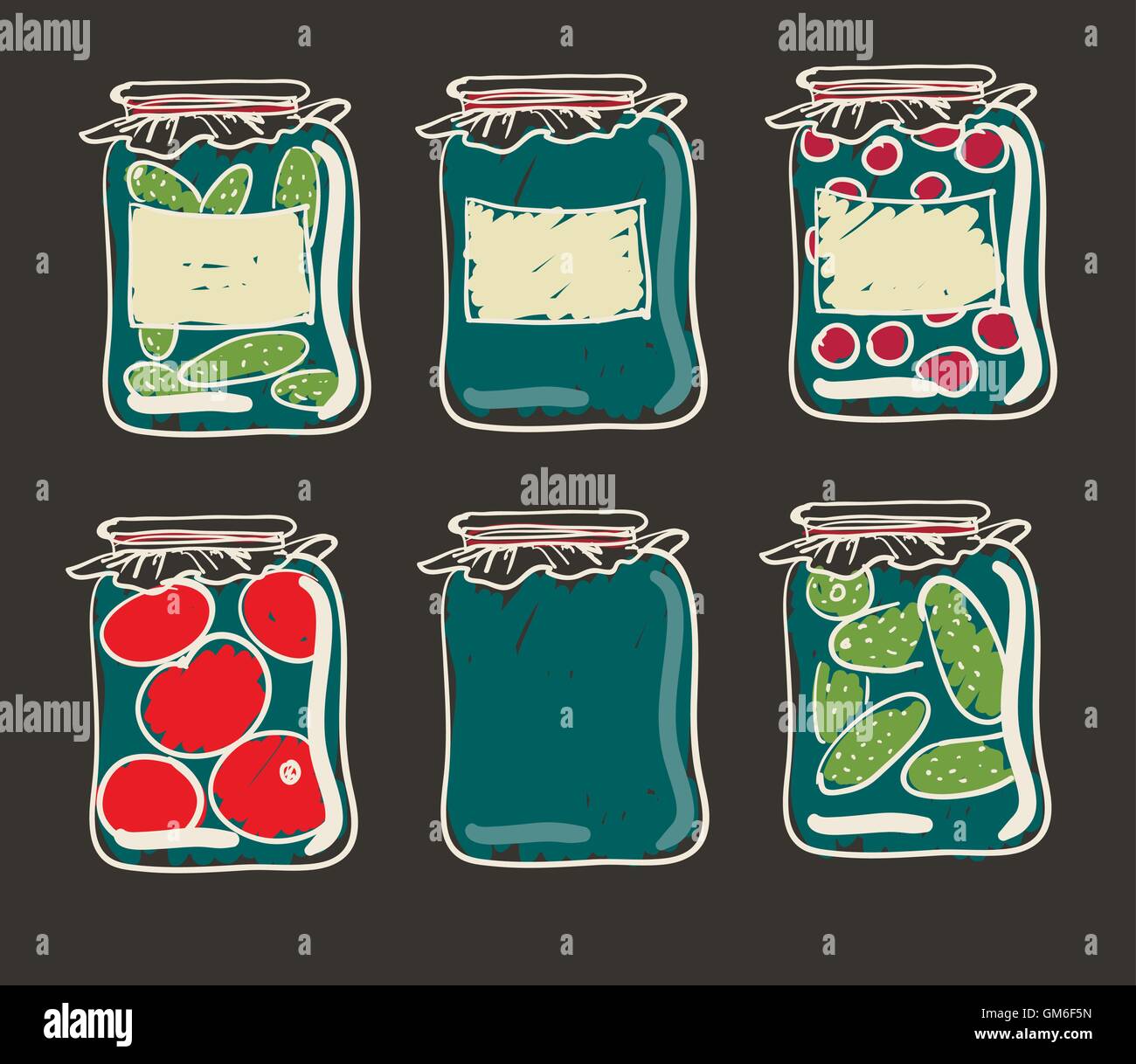 Bottled vegetables Stock Vector Images - Alamy