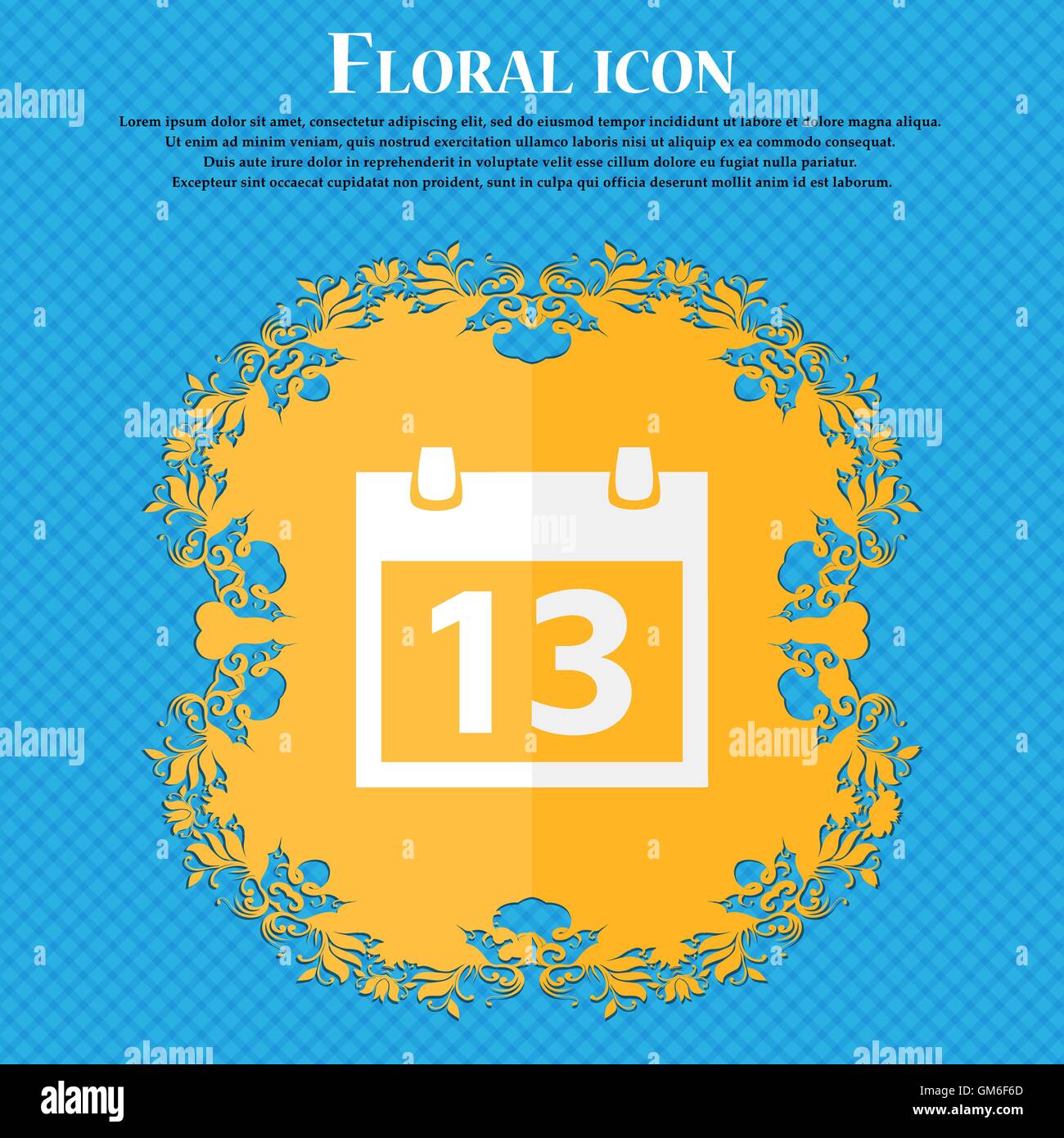 Calendar sign icon. days month symbol. Date button. Floral flat design ...