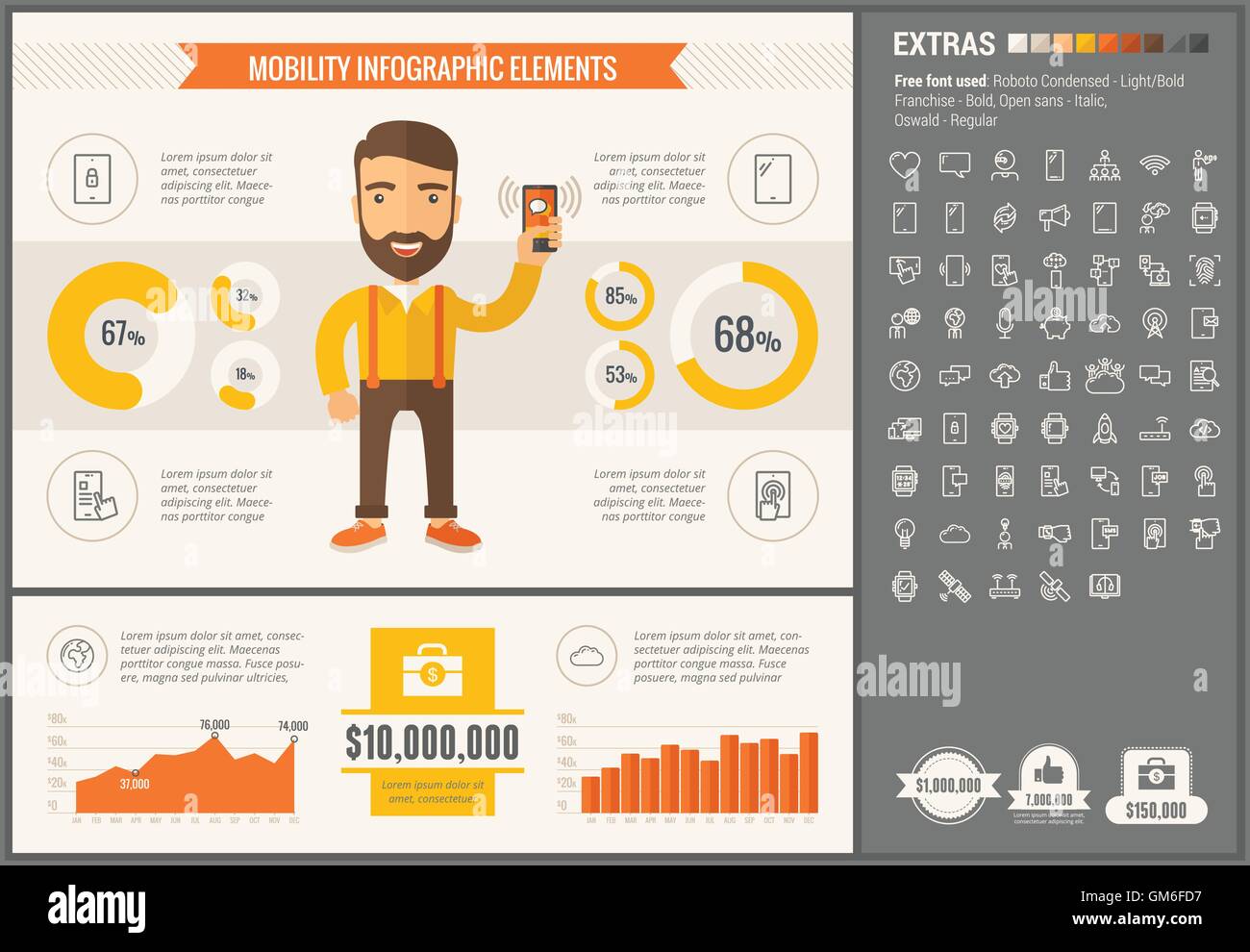 Mobile phone chart infographics Stock Vector Images - Alamy
