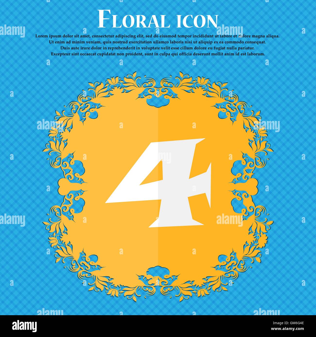 Floral number four design hi-res stock photography and images - Alamy