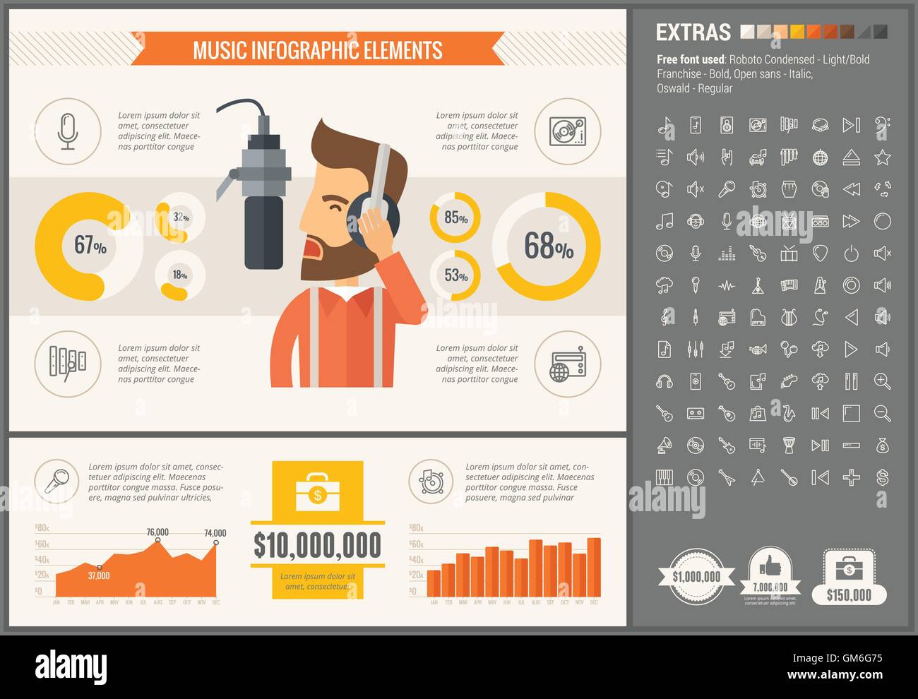 Infographic Template Music Infographic Design Template. Music Concept