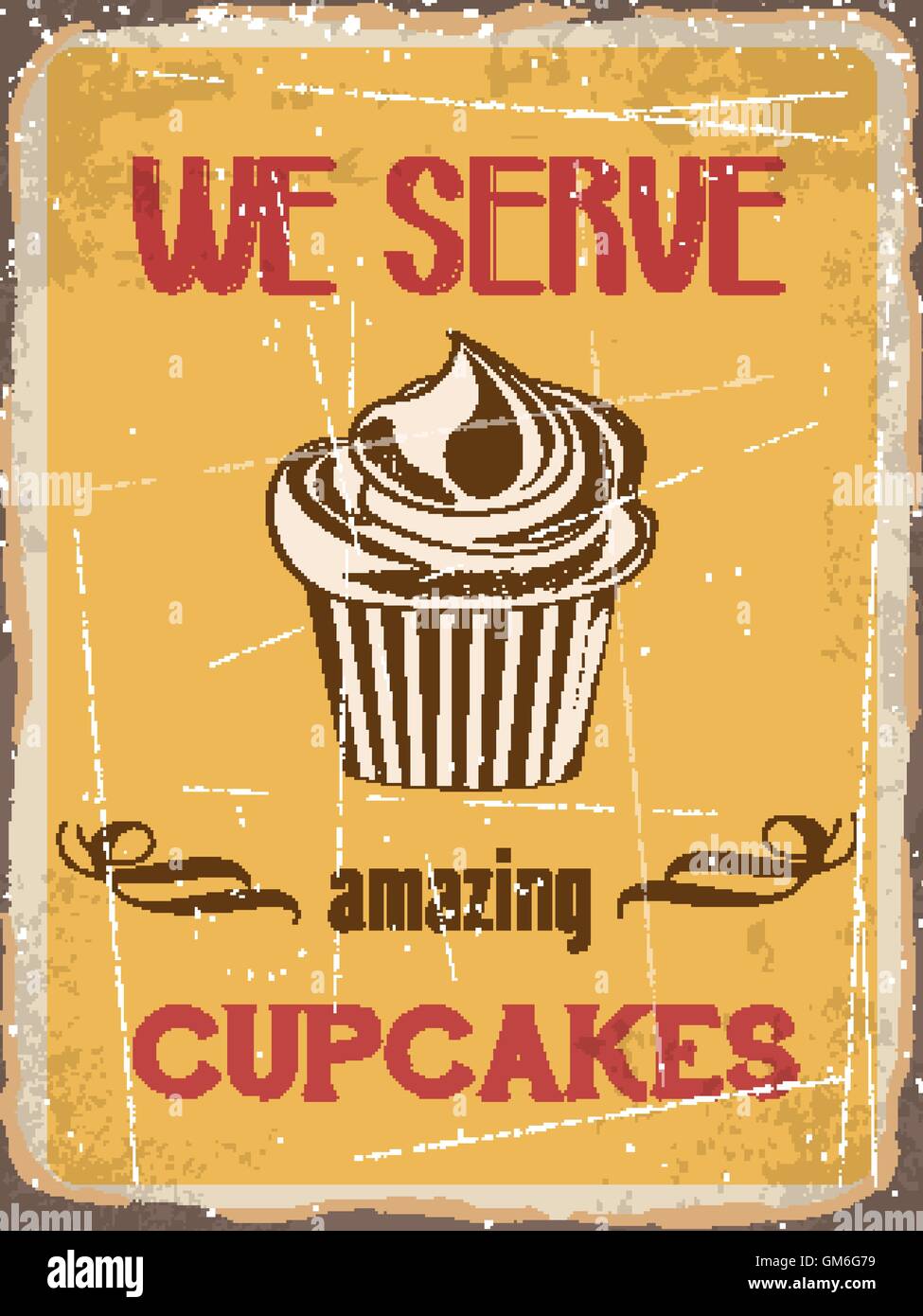Retro metal sign " We serve amazing cupcakes Stock Vector Image & Art ...