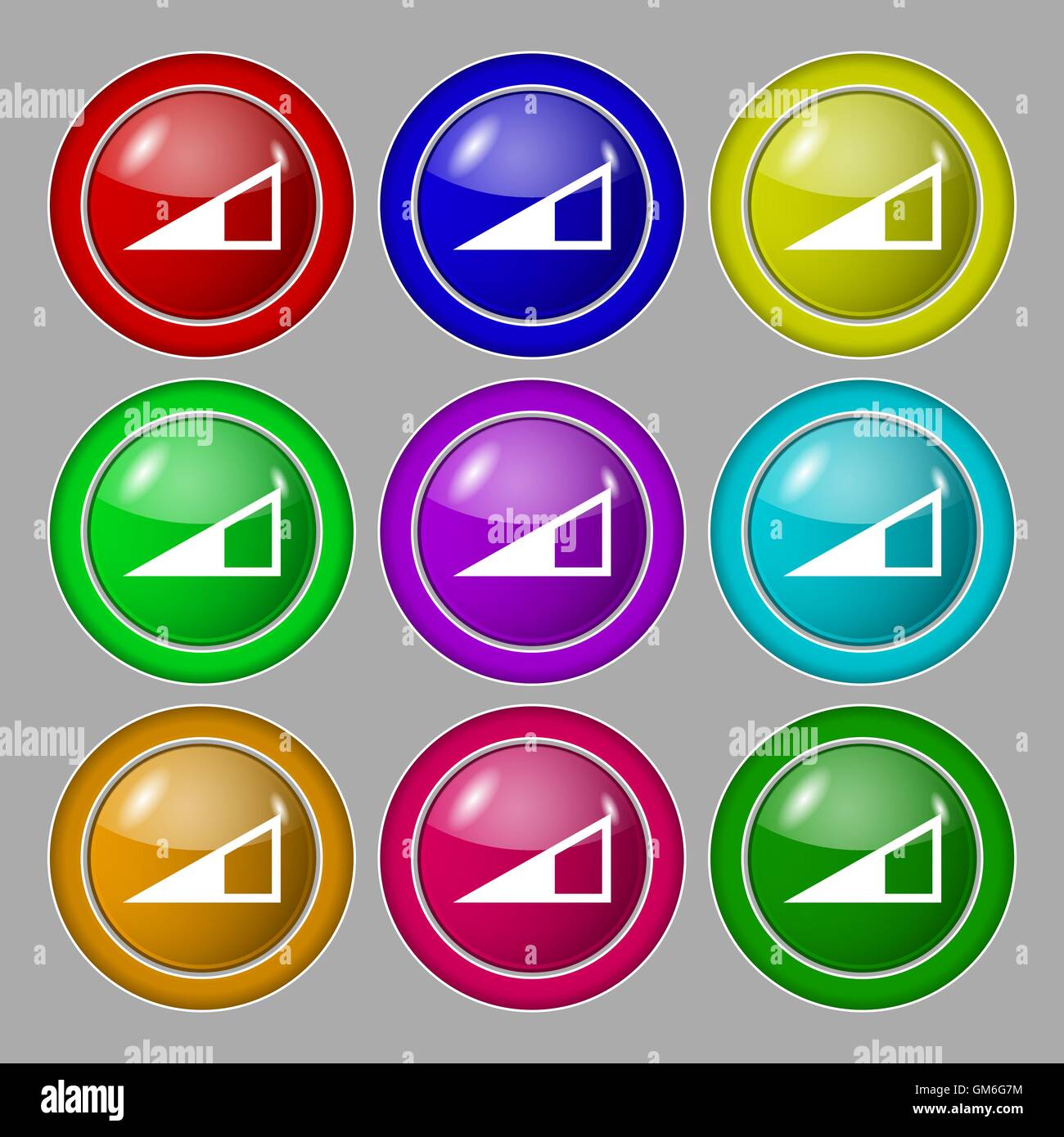 speaker Volume icon sign. Symbol on nine round colourful buttons. Vector Stock Vector Image ...
