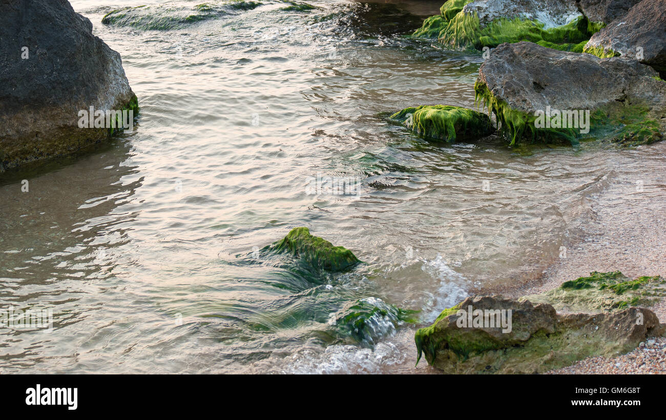 Beautiful shallow sea and rocks Stock Photo - Alamy