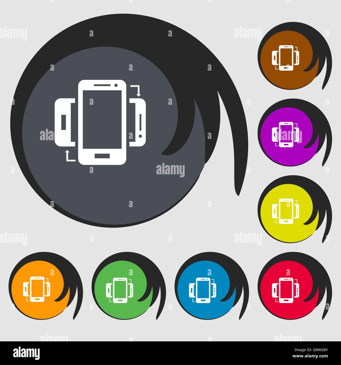 Synchronization sign icon. smartphones sync symbol. Data exchange ...