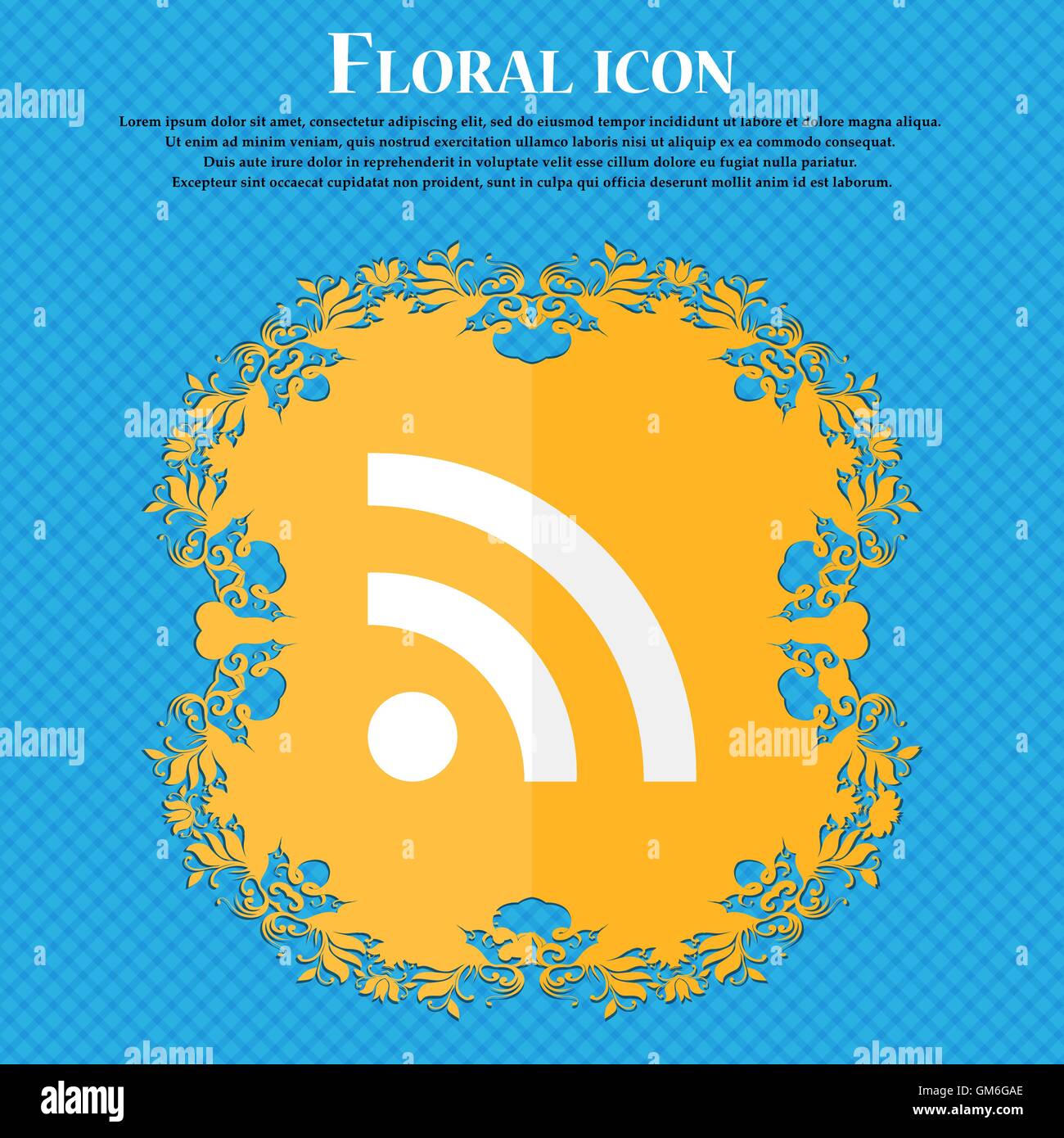 Wifi, Wi-fi, Wireless Network . Floral flat design on a blue abstract ...