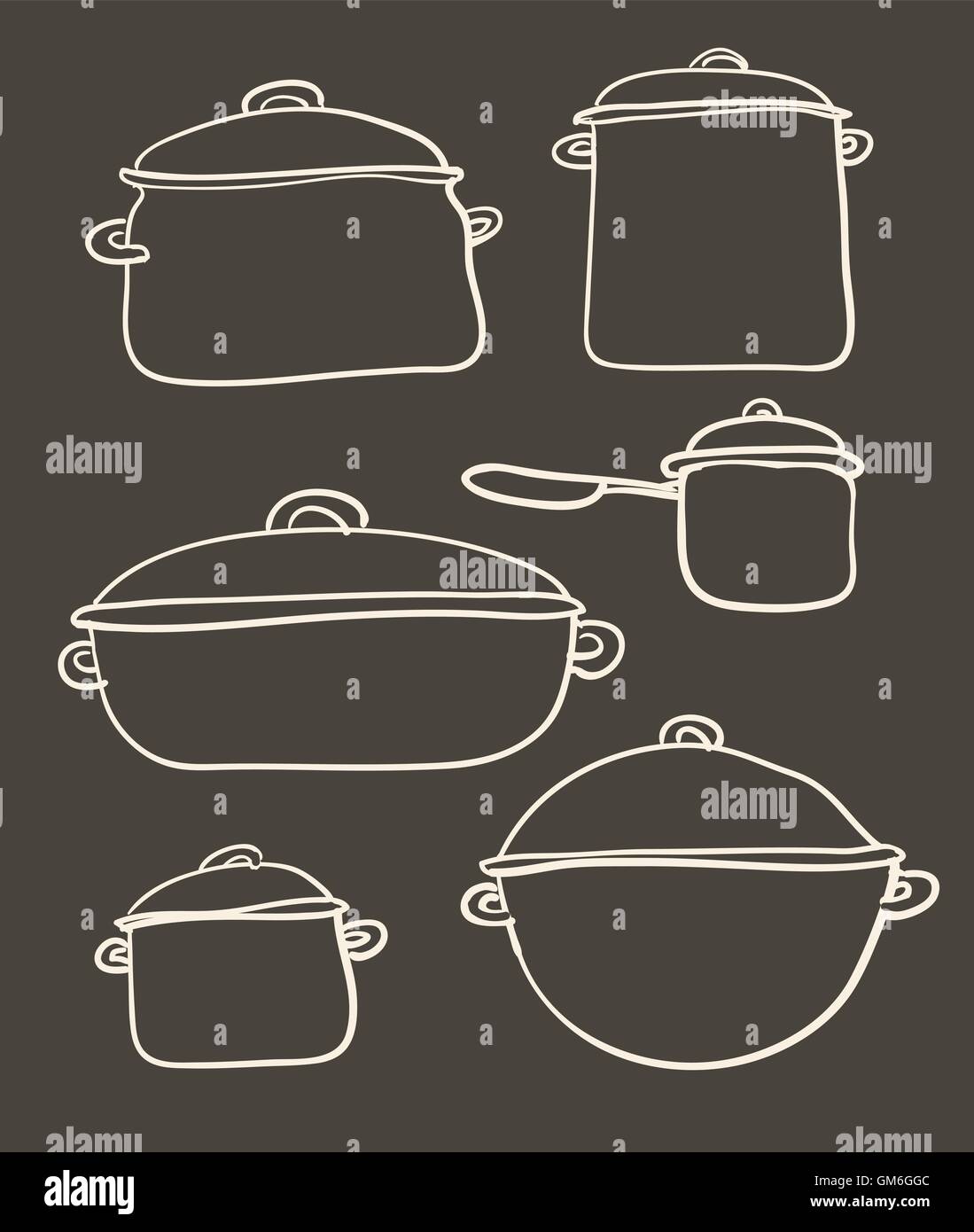 Set empty fry pan Stock Vector Images - Alamy