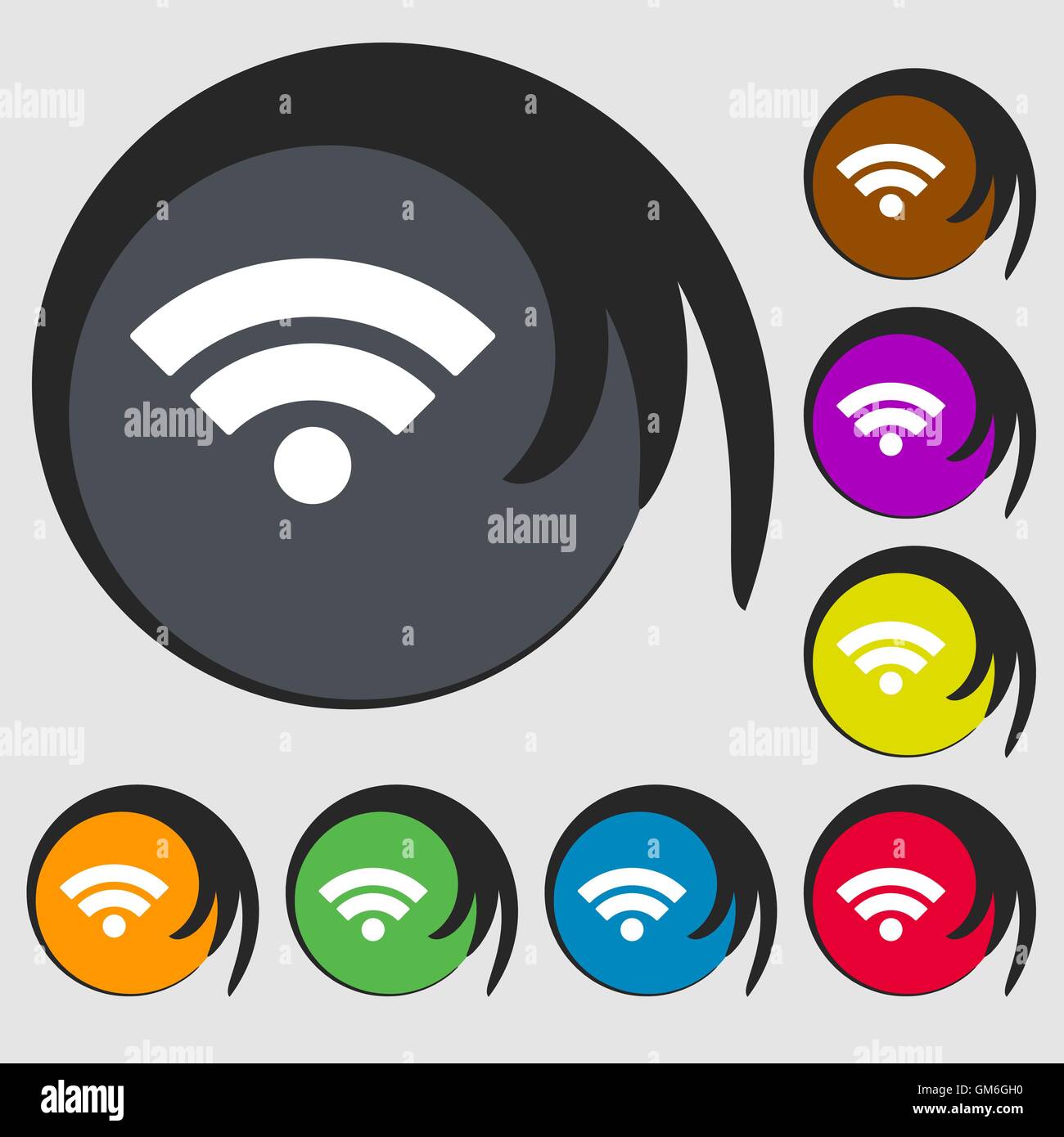 Wifi sign. Wi-fi symbol. Wireless Network icon. Wifi zone. Symbols on ...